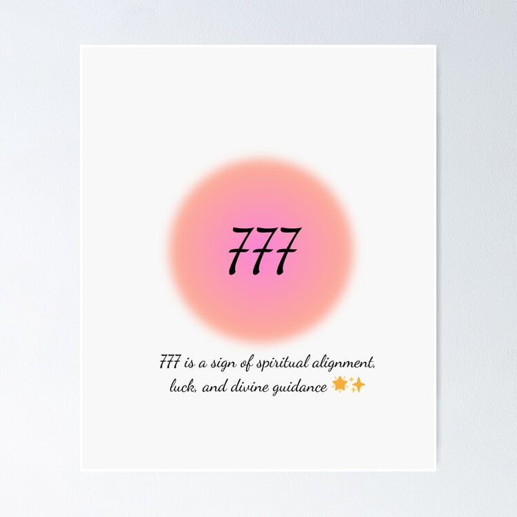 777 Angel Number Spiritual Alignment Aesthetic Design UNFRAMED Poster ...