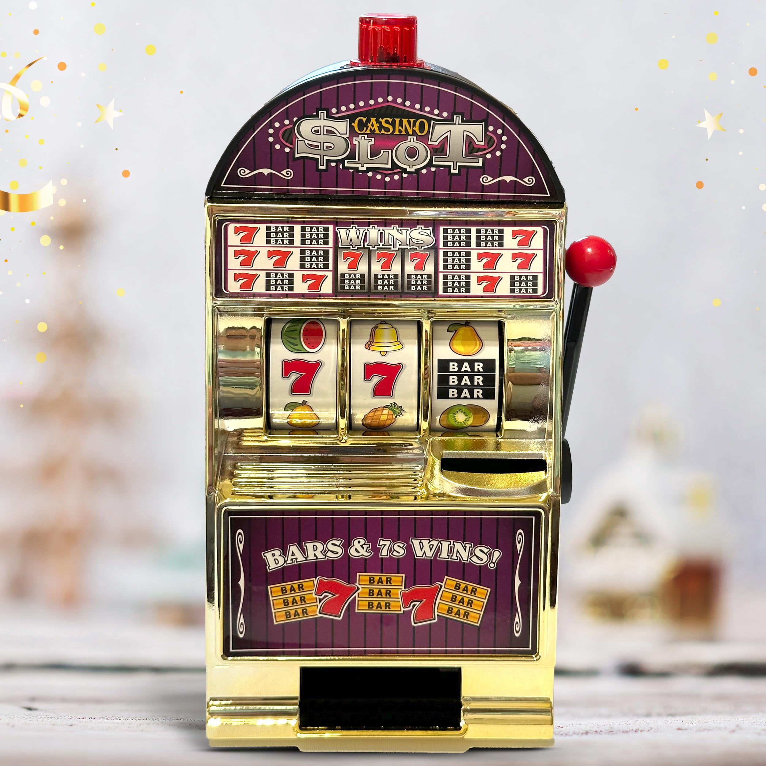 777 Gold Slot Machine Casino Toy Piggy Bank Replica with Flashing ...