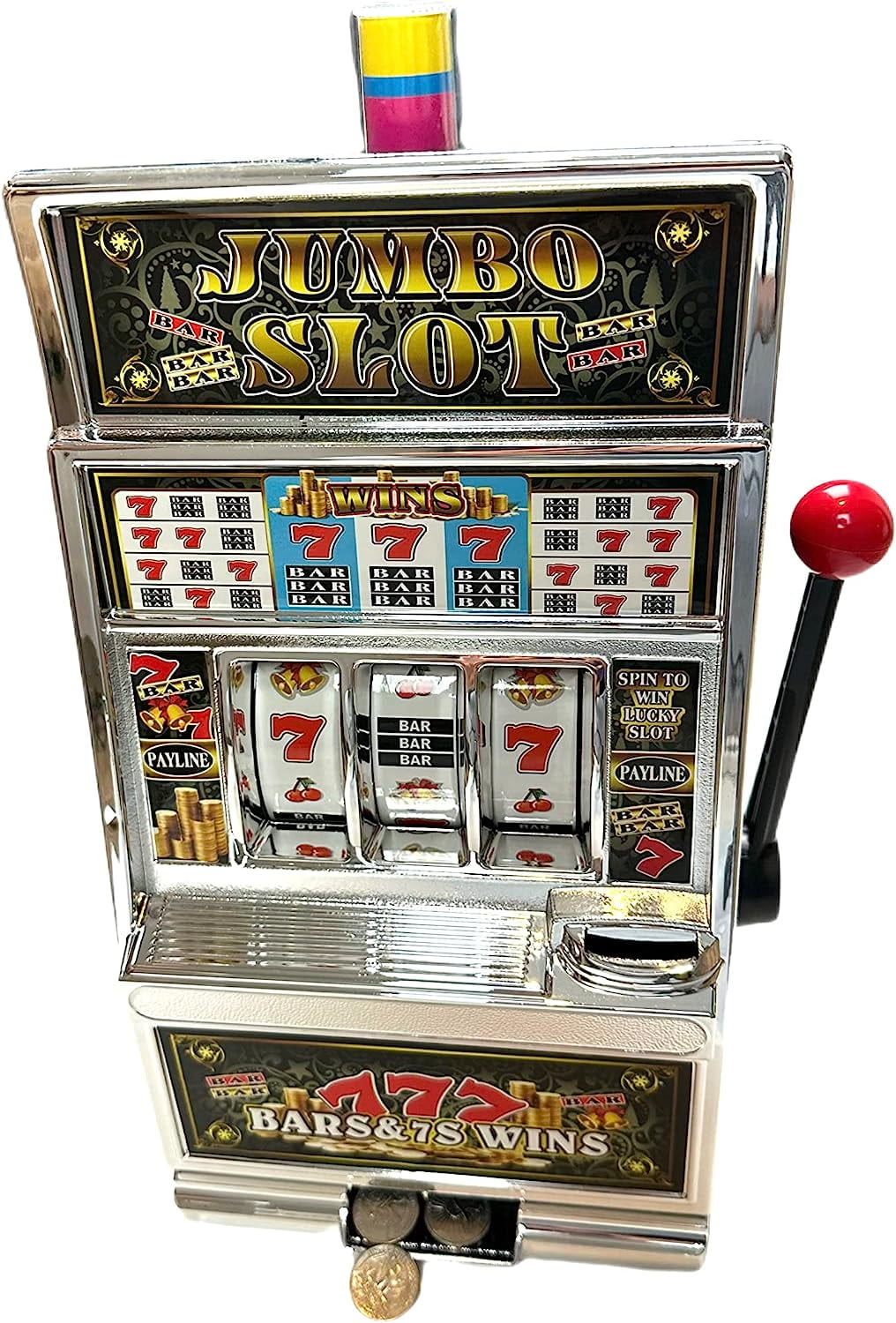 777 Jumbo Slot Machine Casino Toy Piggy Bank Replica with Flashing ...