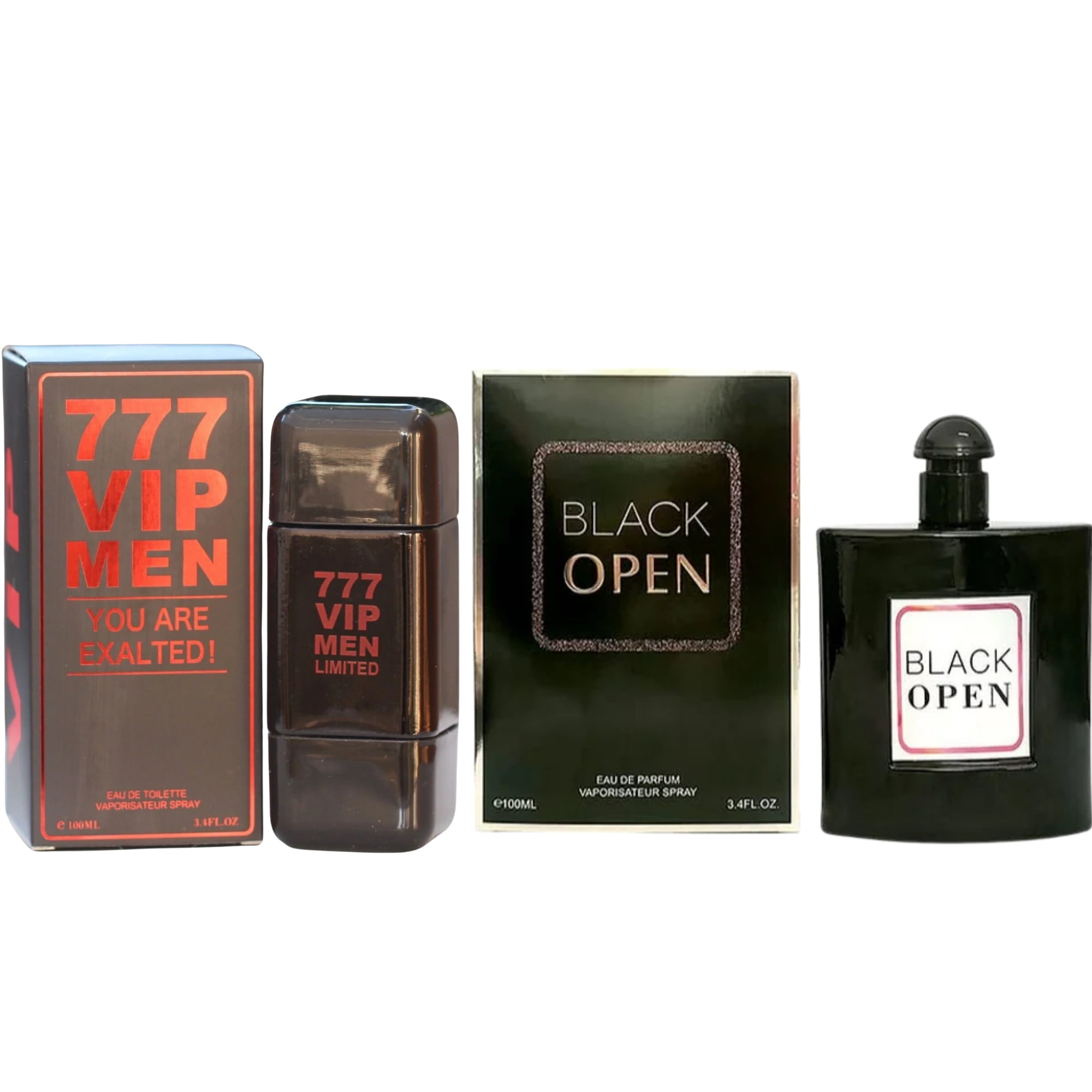 777 VIP Men & Black Open Eau De Parfum Set - 100ml Each (3.4 fl. oz ...