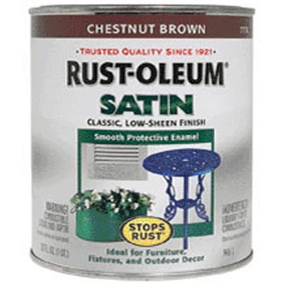 Rust-oleum 7774-502 Stops Rust Satin Enamel, Chestnut Brown, 1 Quart ...