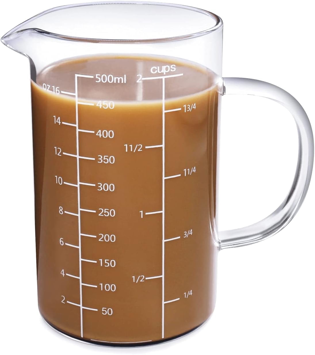 77L Glass Measuring Cup, [Insulated handle, V-Shaped Spout], High ...