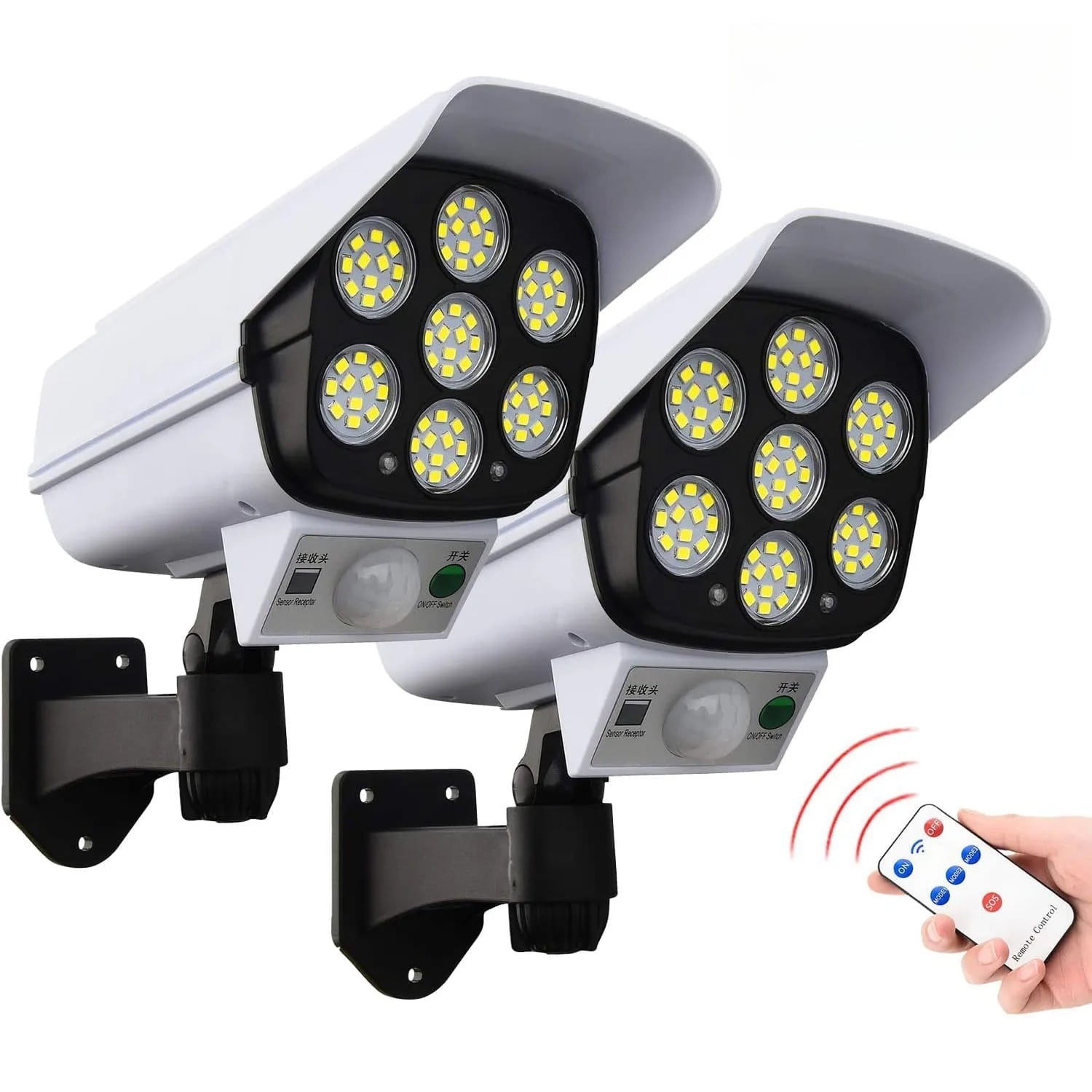 77LED Solar Lights Outdoor Waterproof Motion Sensor Dummy Camera Solar ...