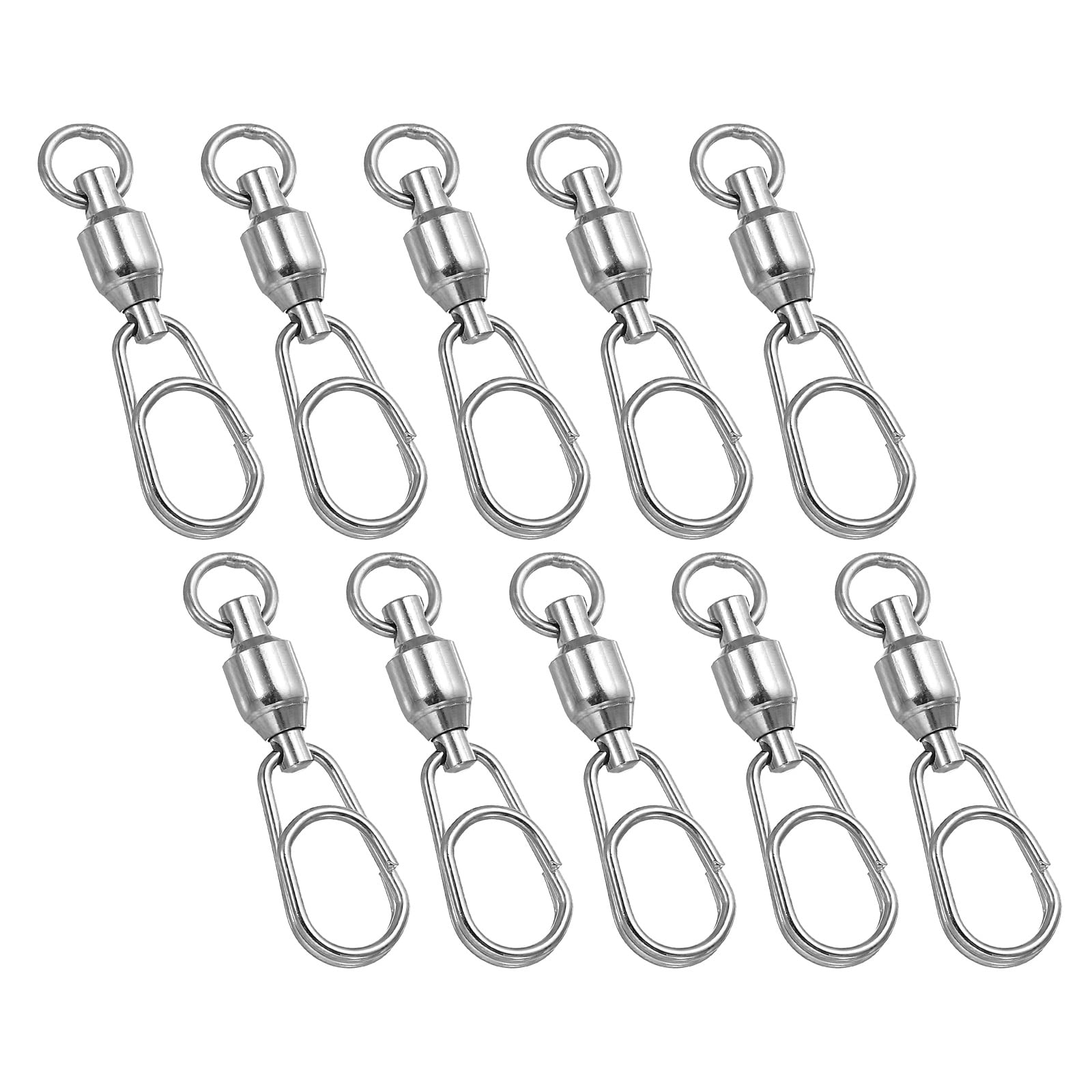 77Lbs Fishing Swivels Snaps Stainless Steel Barrel Swivels Ball Bearing ...