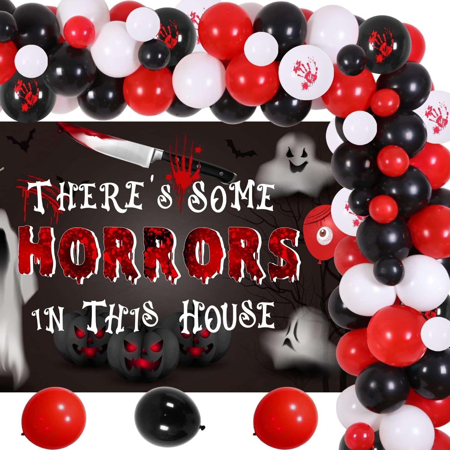 77Pcs There's Some Horrors in the House Decorations Halloween Horror ...