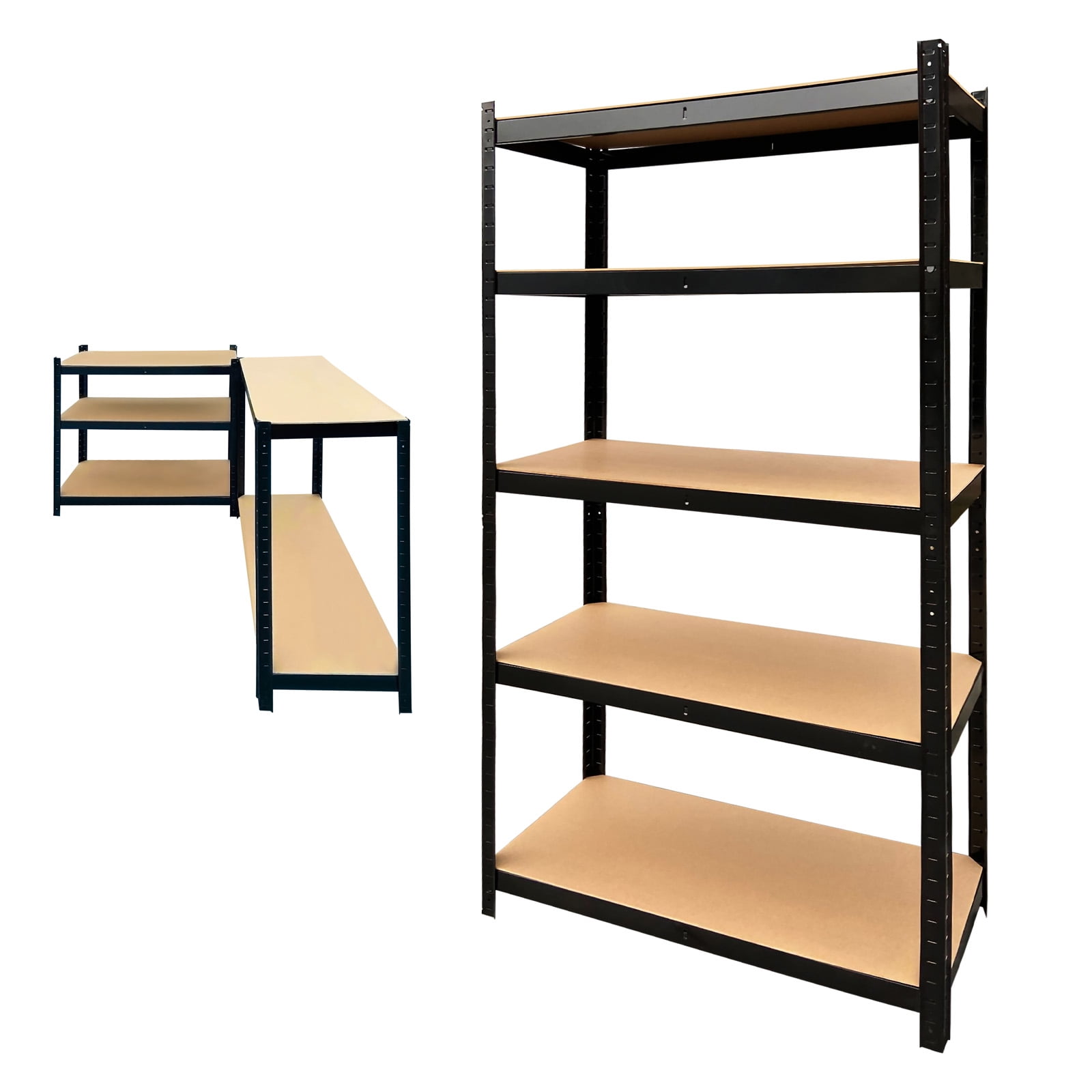 77in Storage Shelves, 5-Tier Garage Metal Frame Shelving Unit Anti-Slip ...