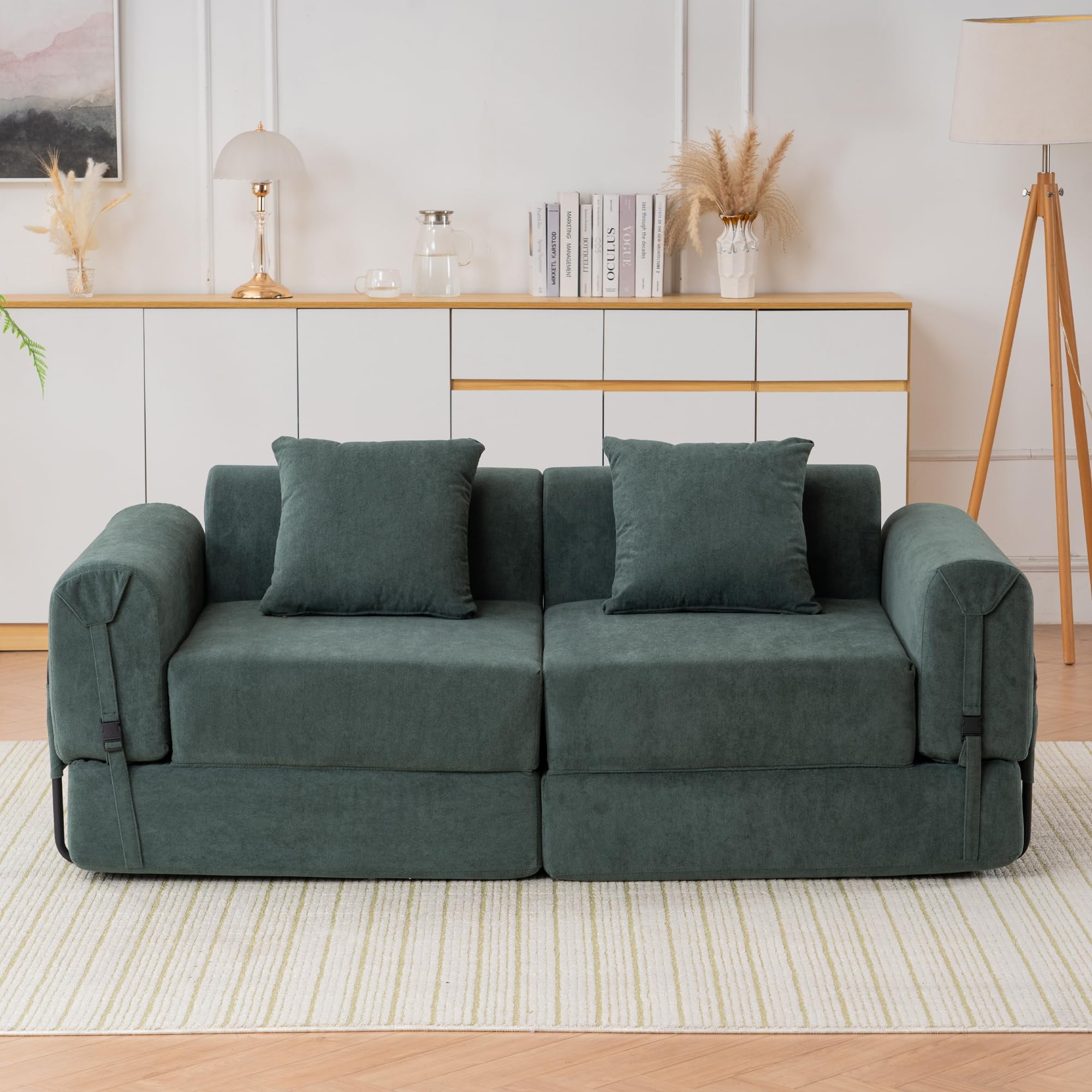 77x69’’ Folding Out Floor Sleeper Sofa Bed Convertible Modular ...