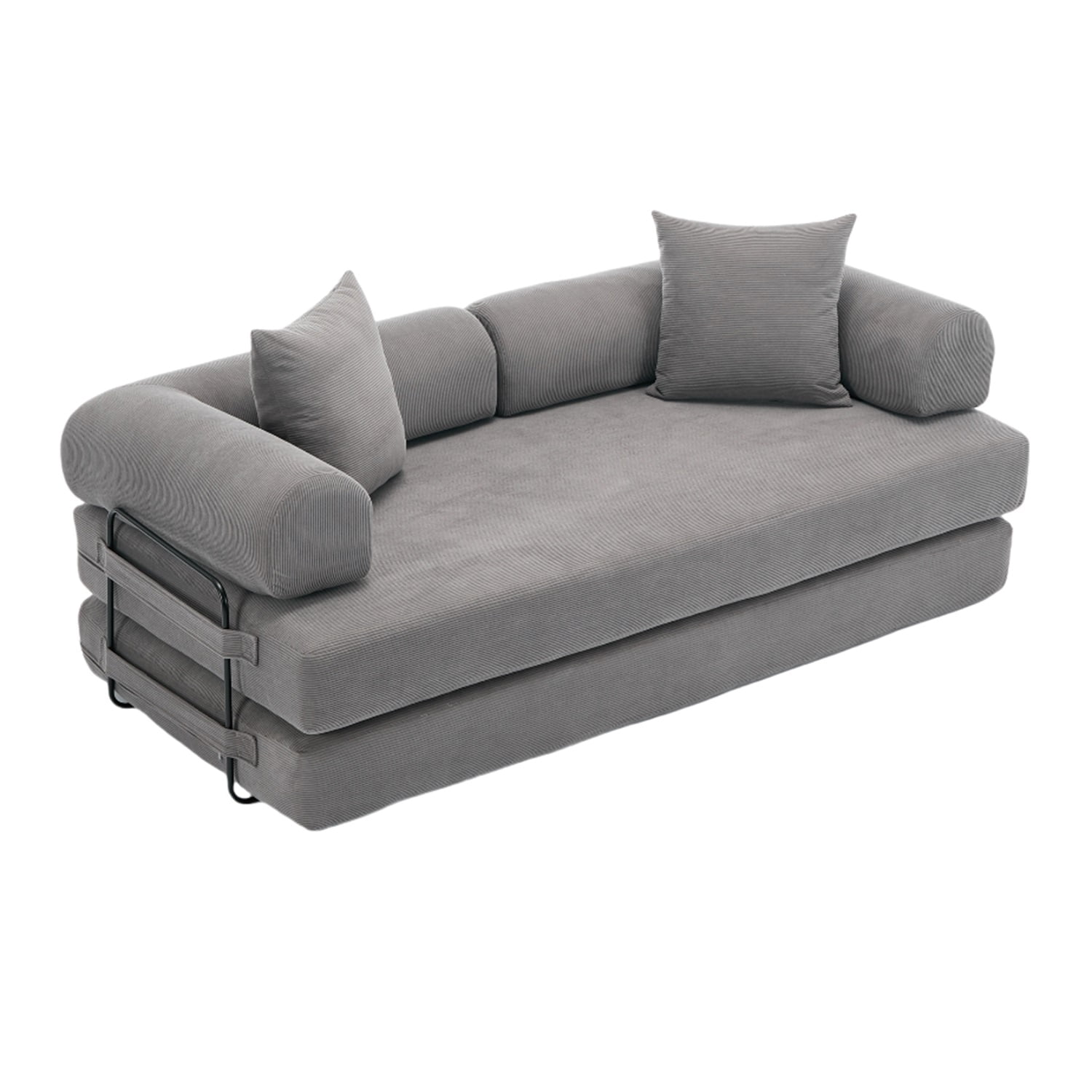 78.5" Folding Couch Sofa Bed, Convertible Sleeper Couch With Back ...