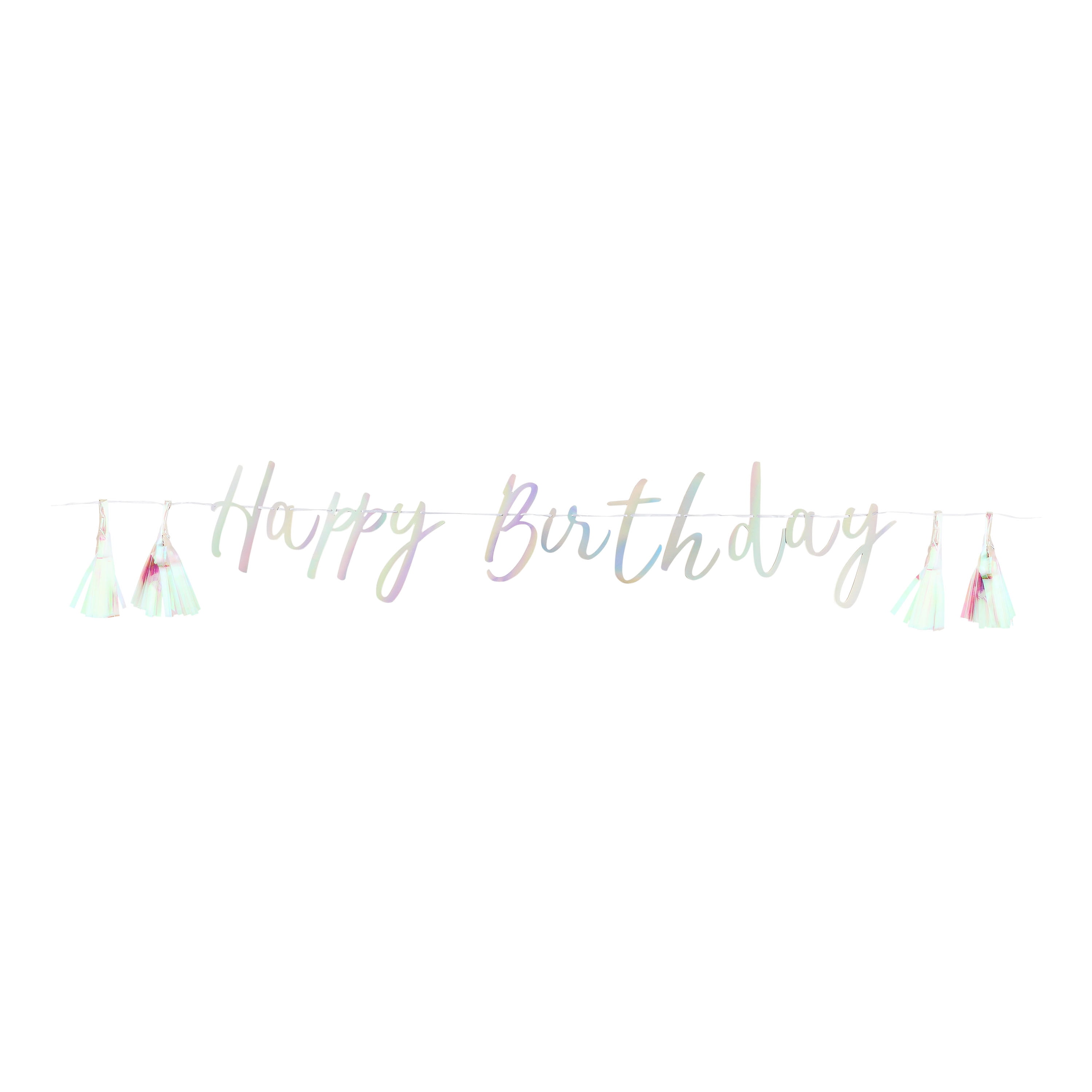 Way To Celebrate Iridescent Happy Birthday Banner with Tassels 78.5 ...