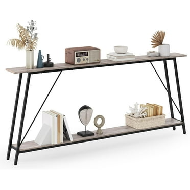 "Tribesigns Golden 42.5"" Console Table, Modern White Faux Marble ...