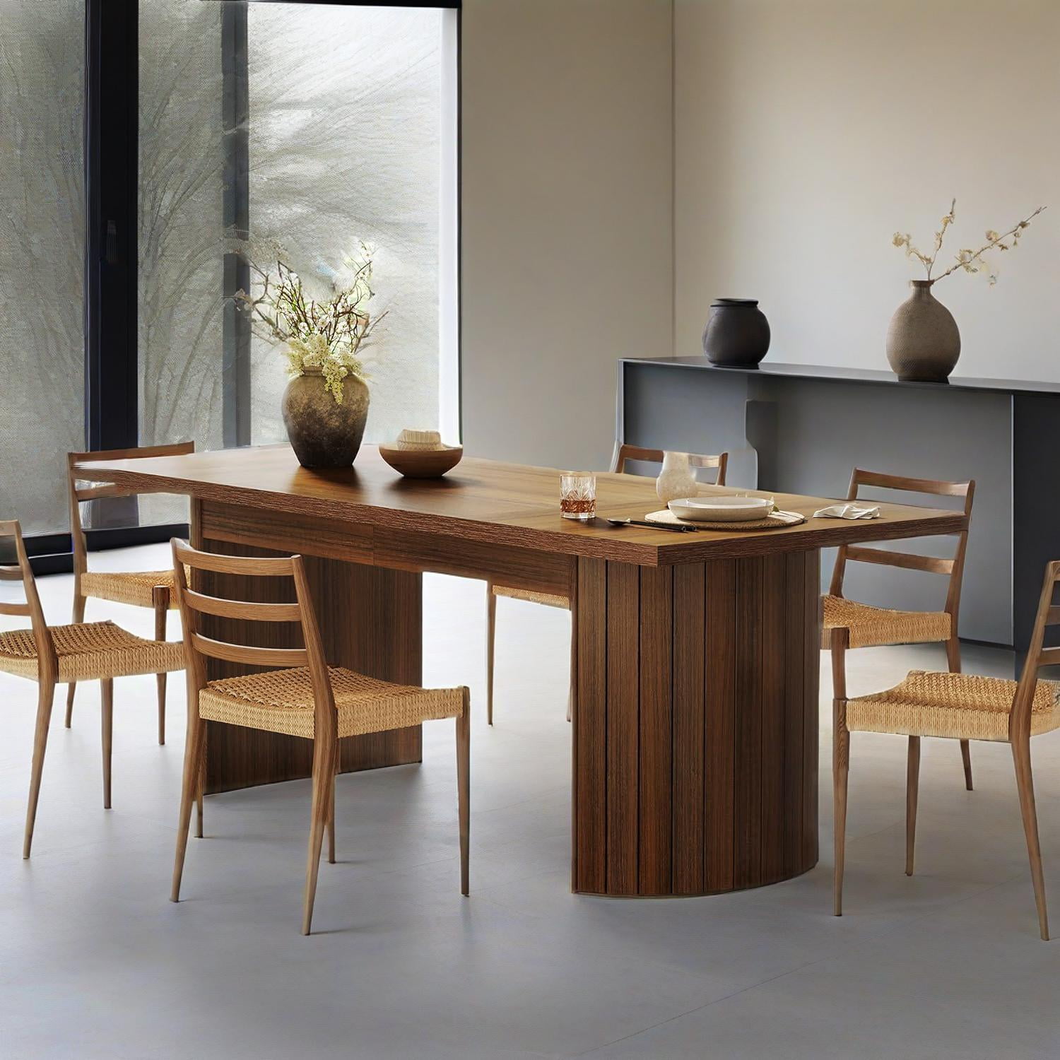 78.7" Extra Long Dining Table for 6-8 People, Large Farmhouse Kitchen ...