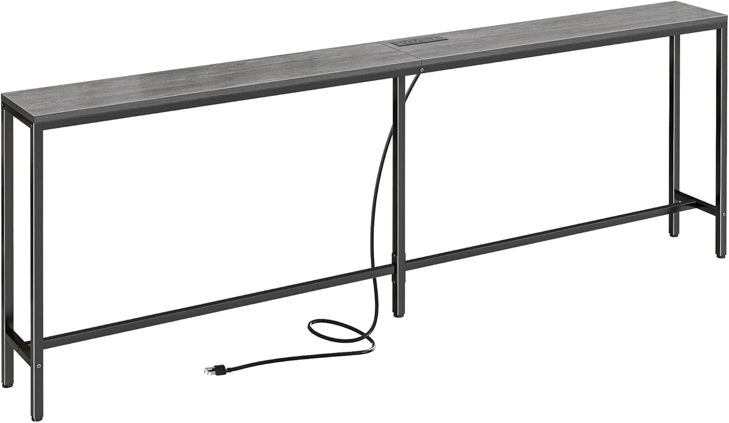78.7 Inch Console Table with Outlet, Sofa Table with Charging Station ...
