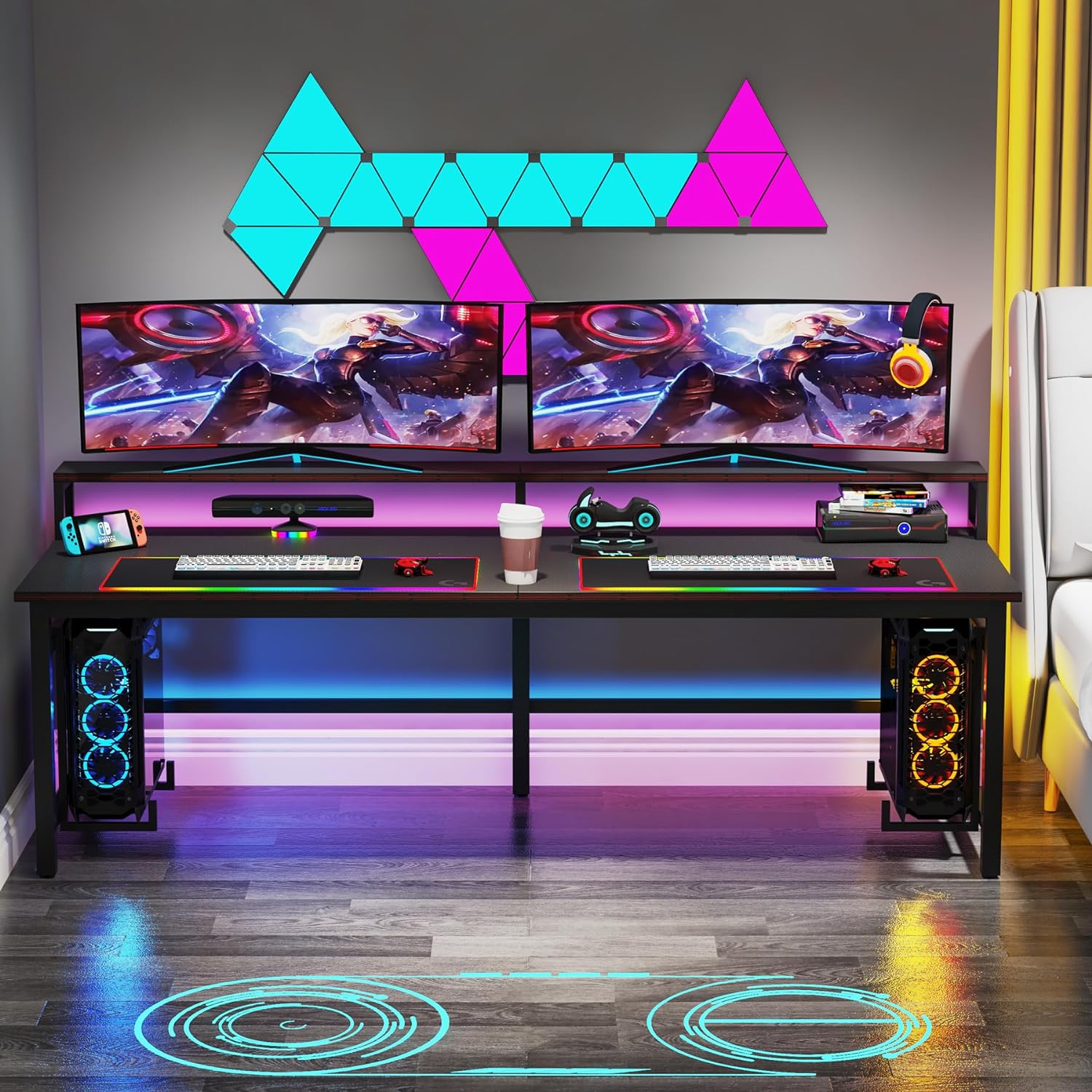 Tribesigns Adult Collection Monitor Stand and CPU Shelves Duble Gaming ...