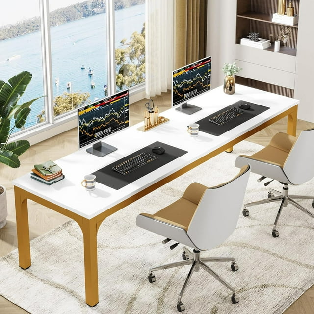 78.7 Inches Extra Long Computer Desk 2 Person Desk, Double Long Desk ...