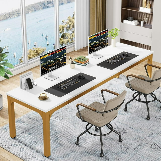 78.7 Inches Extra Long Computer Desk 2 Person Desk, Double Long Desk ...