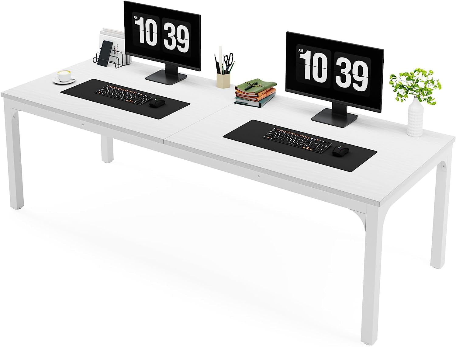 78.7 Inches Large Work Study Table, Extra Long Double Workstation for ...