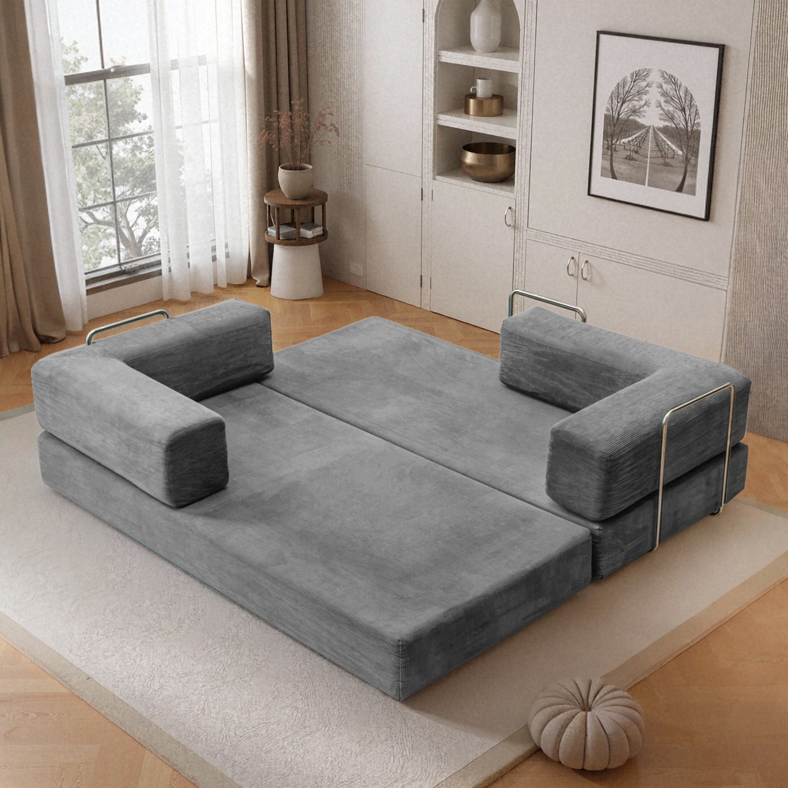 78.7" W Combination Sofa, Convertible Sofa Couch,Corduroy Boneless ...