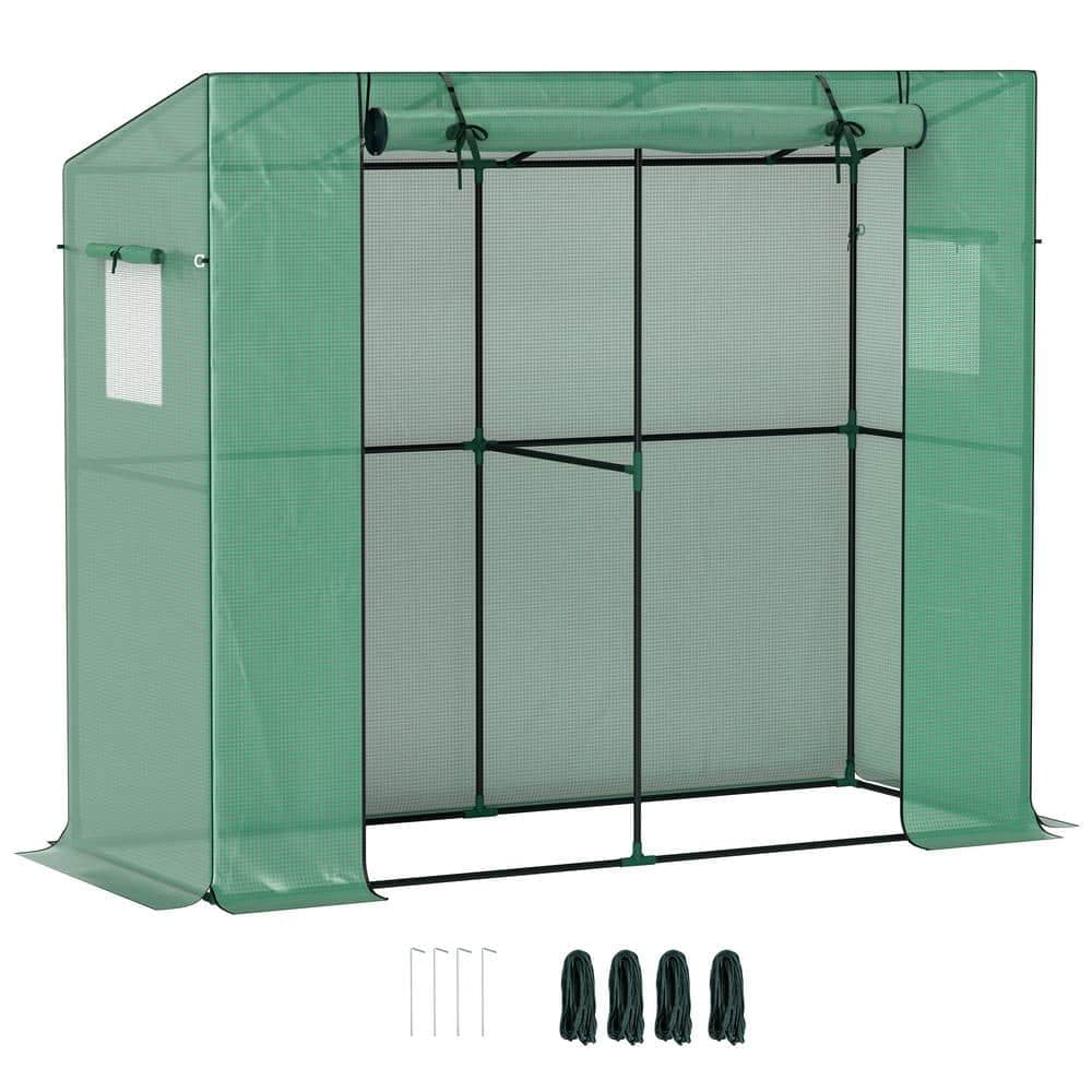 78.7 in. W x 29.9 in. D x 66.9 in. H Lean-to Portable Greenhouse w/ UV ...