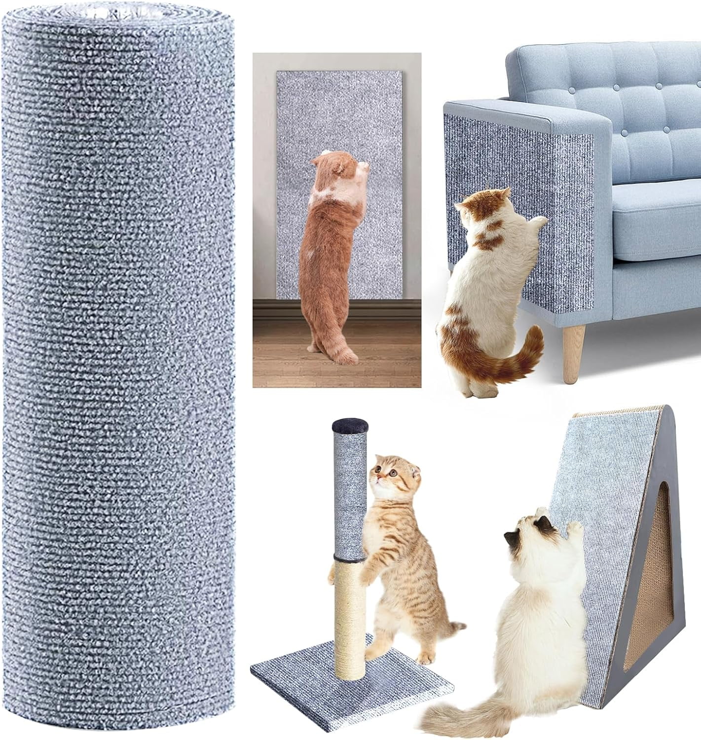 78.7"x15.8" Cat Scratch Mat, Trimmable Self-Adhesive Carpet, DIY Climb ...