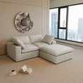 78.72" Modular Loveseat Sofa with Storage Ottoman, Deep Seat Cloud ...