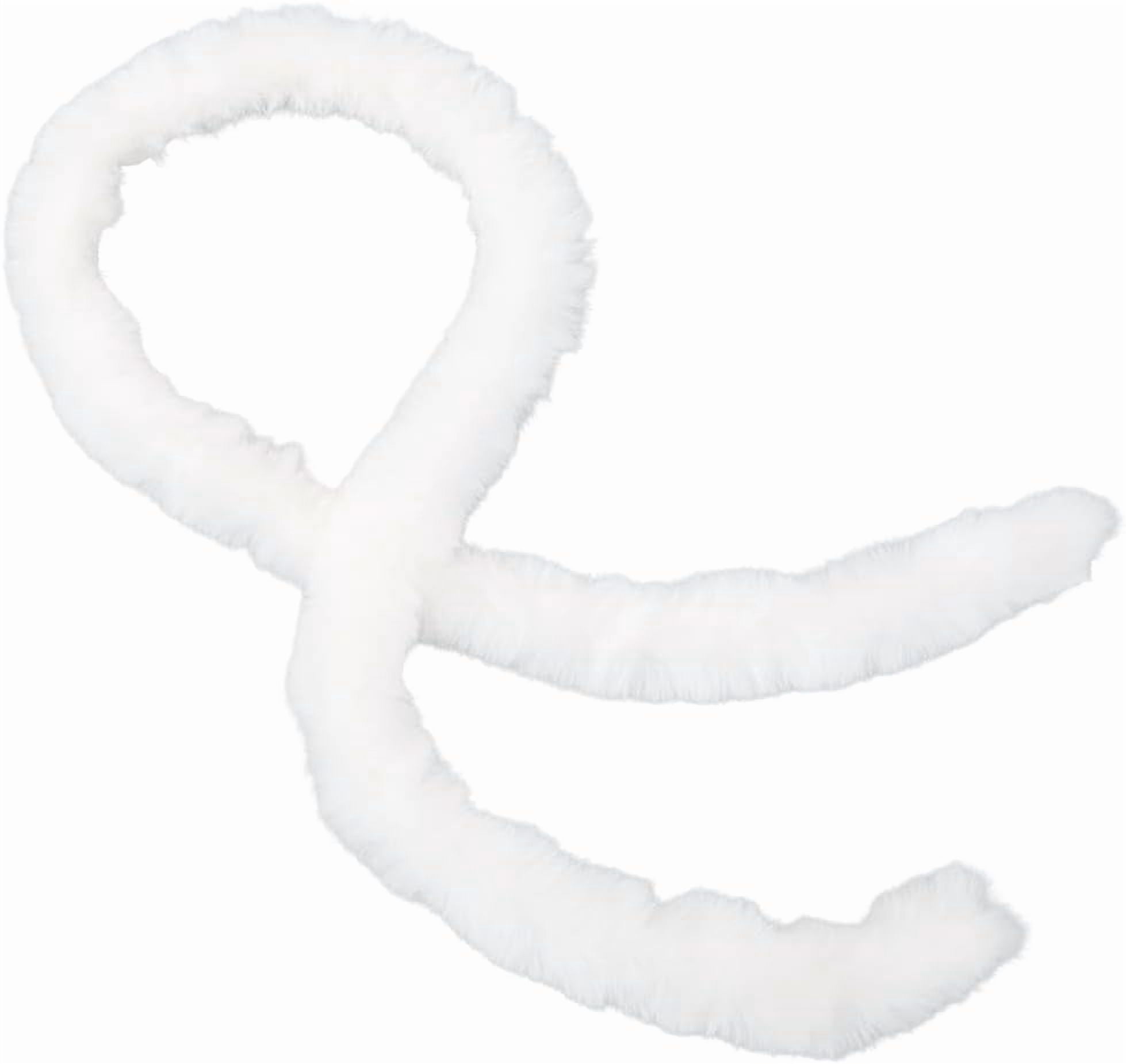 78.74 Inch Faux Craft Fur Fabric Strip White Shaggy Plush Fuzzy Precut ...