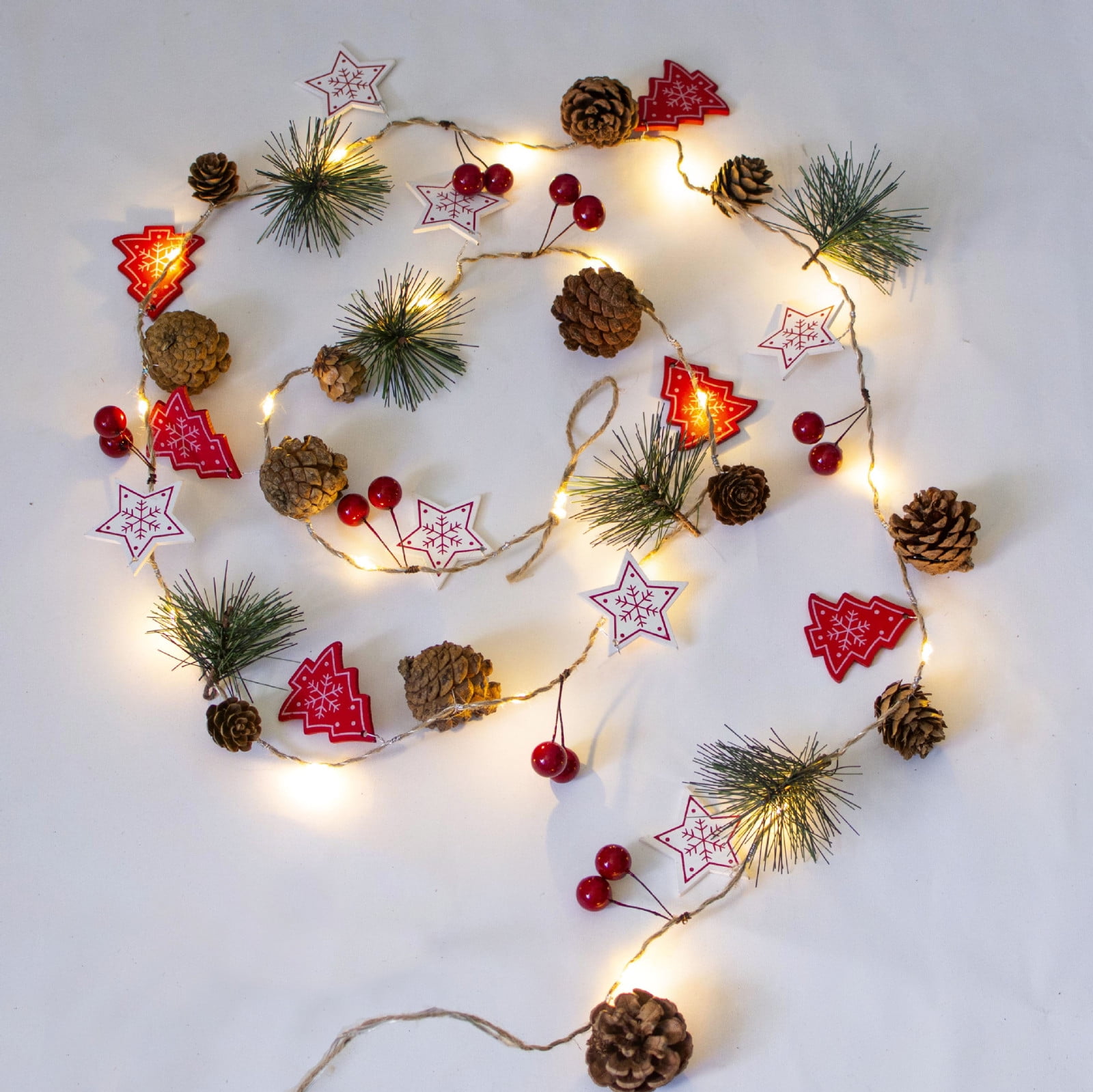 78.74 Inch Pine Cones String Lights, Christmas Pine Cone Light String ...