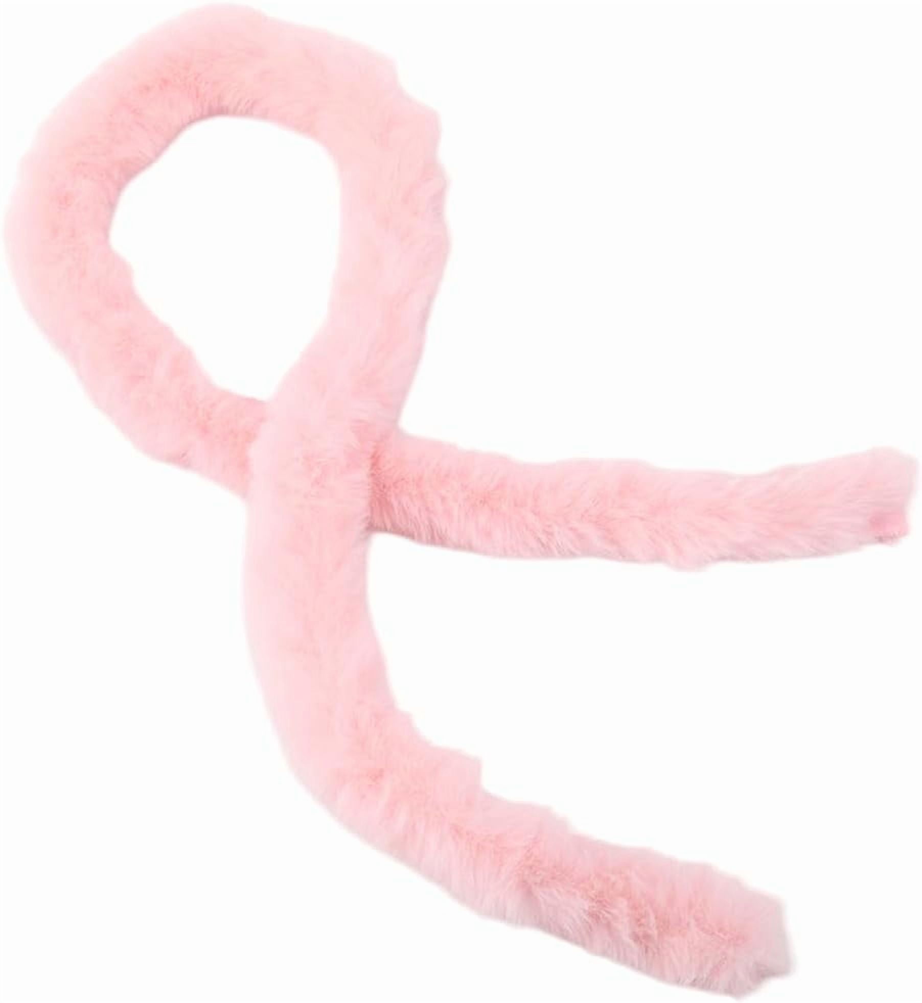 78.74 Inch Pink Fur Fabric Roll Chenille Sticks Fluffy Fuzzy Strips ...