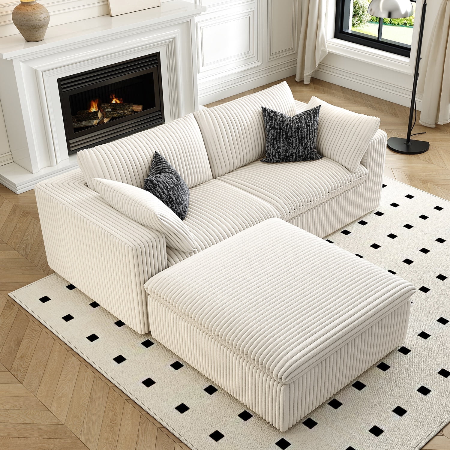 Deep Modular Couch Comfy Cloud 102.4inch Oversized Modular Sectional ...