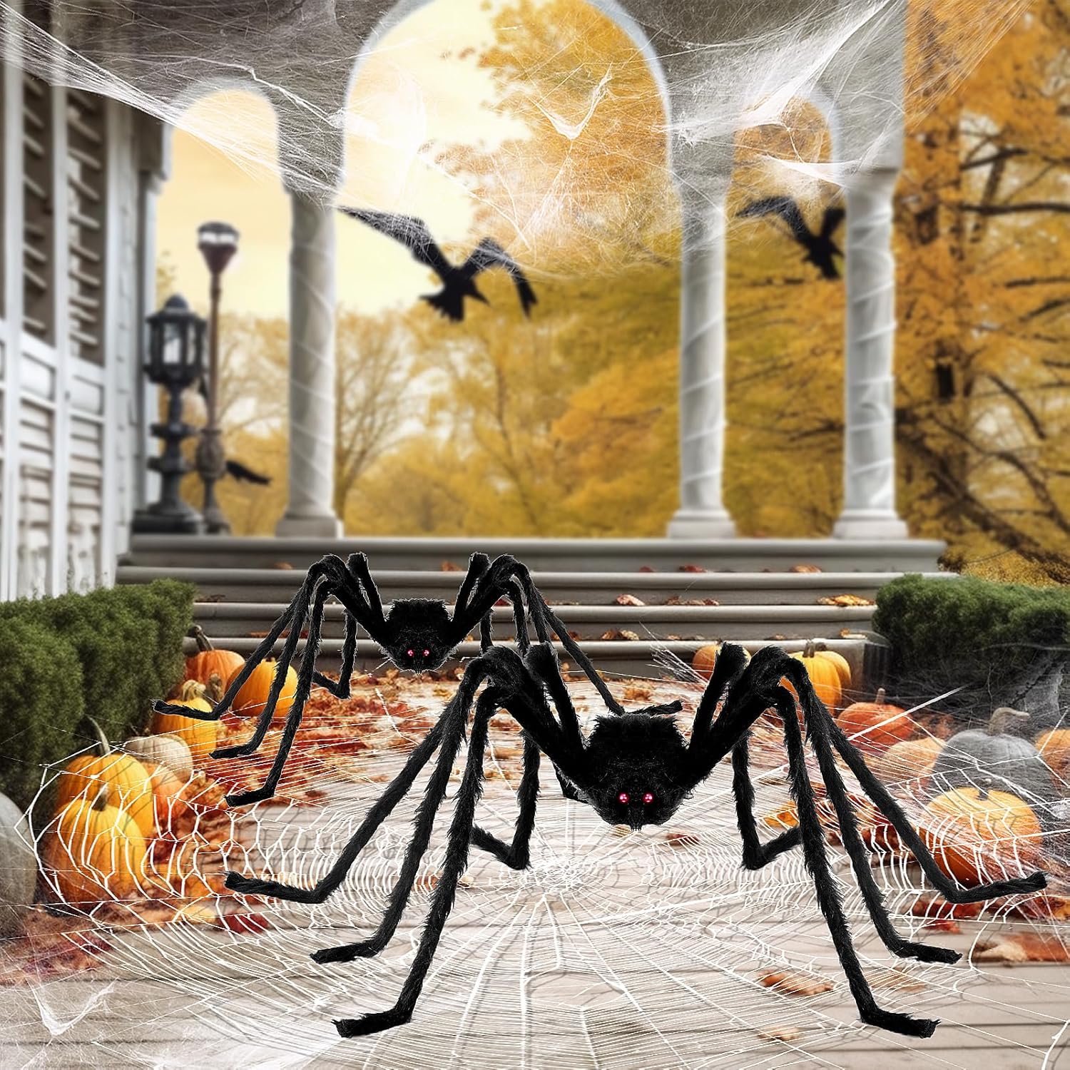78.7in Halloween Spider Decorations,Giant Spider Outdoor Decorations ...