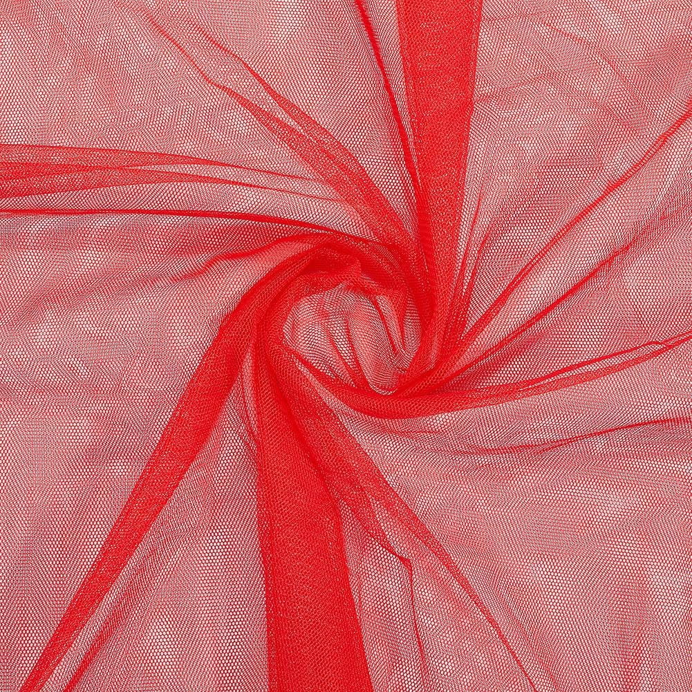 78.7x63 Inch Polyester Mesh Fabric Red Voile Solid Mosquito Net ...