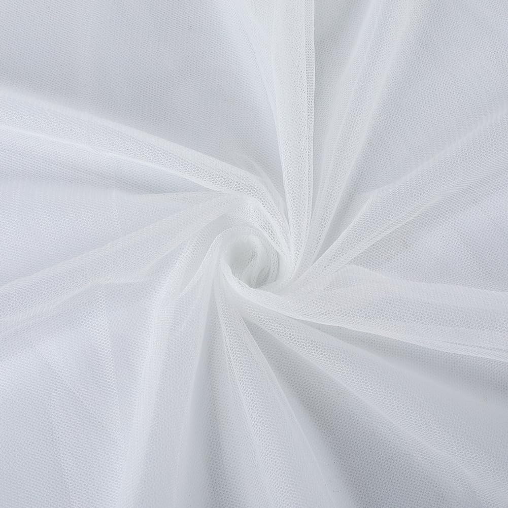 78.7x63 Inch Polyester Mesh Fabric White Voile Solid Mosquito Net ...