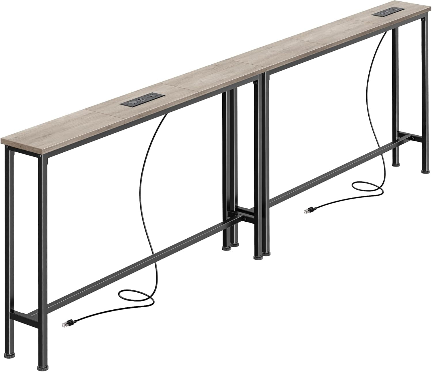 78.8 Inch Narrow Console Table with Outlet, Sofa Tables, Behind Couch ...