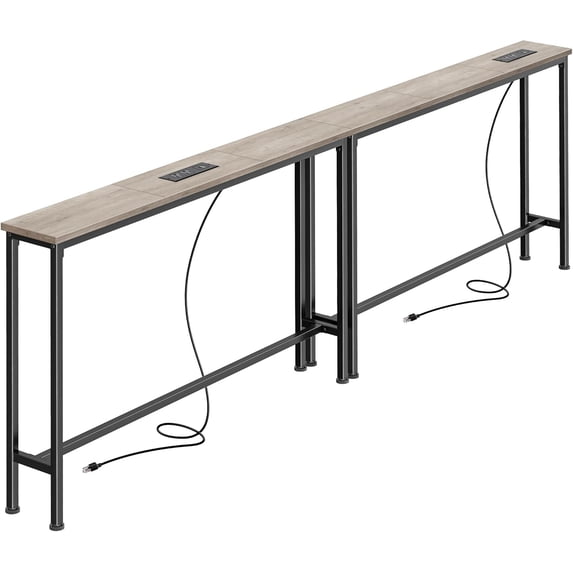 78.8 Inch Narrow Console Table with Outlet, Sofa Tables, Behind Couch ...