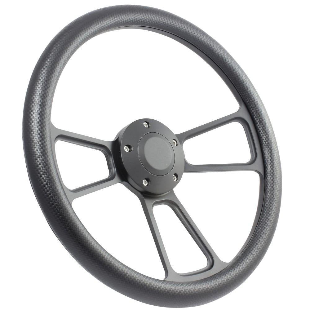 78-91 FORD Van -- Full-size Steering Wheel Kit 14" Black Muscle ...