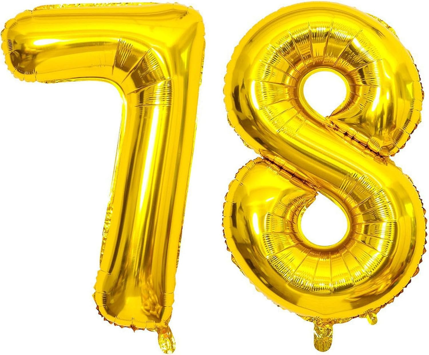 78 Balloon Number 40 Inch Gold Jumbo Numbers 87 Foil Mylar Balloons for ...