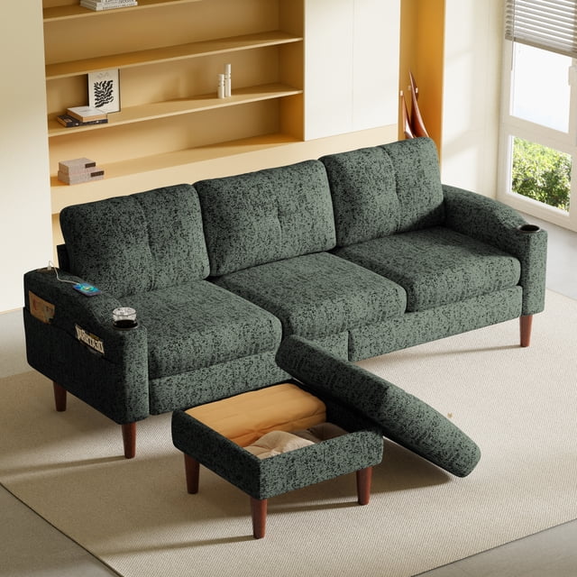 78" Convertible Sectional Sofa Couch, L-Shaped Sofa Couch with Storage ...
