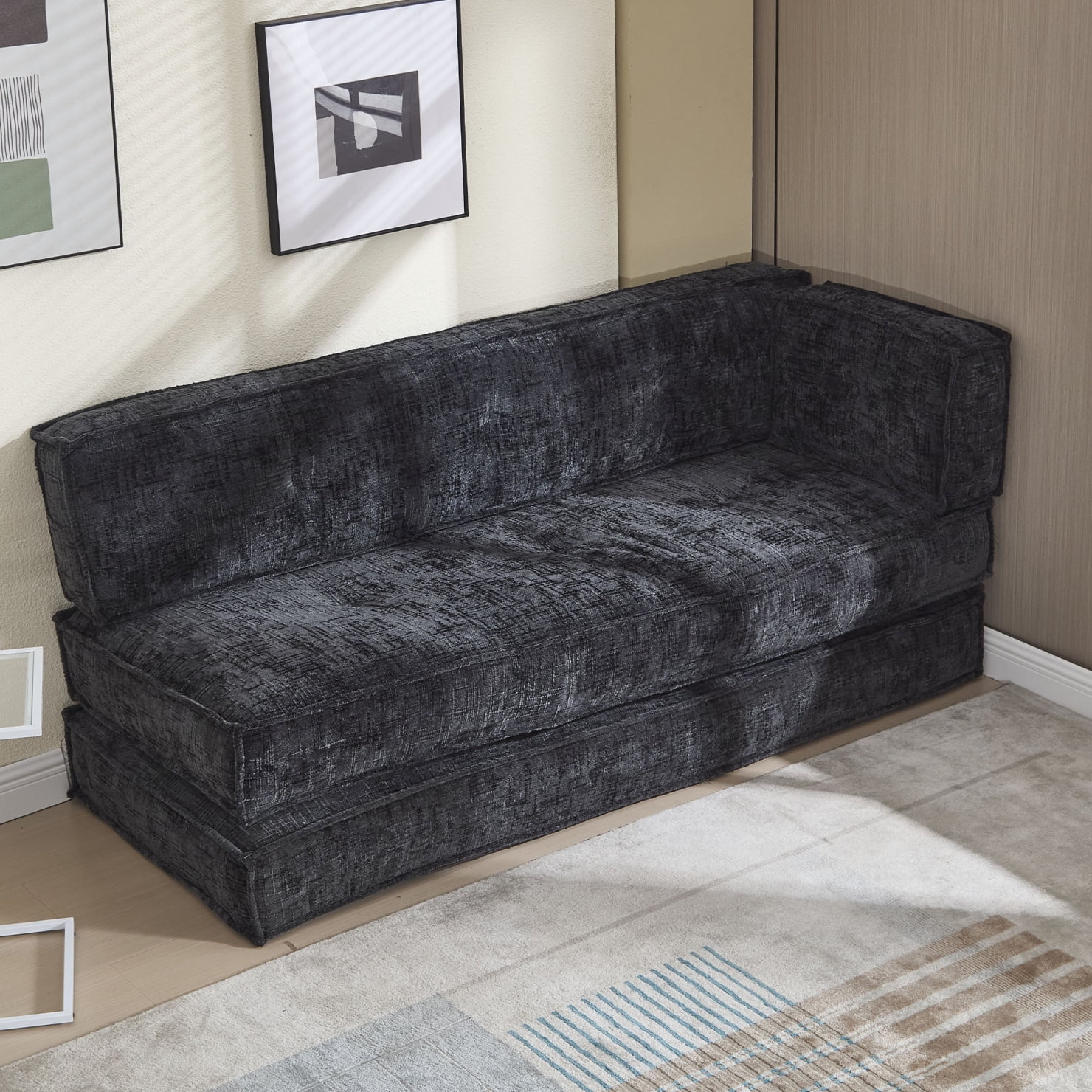 78" Convertible Sleeper Sofa Bed, Folding Floor Sofa Bed Modular Futon ...