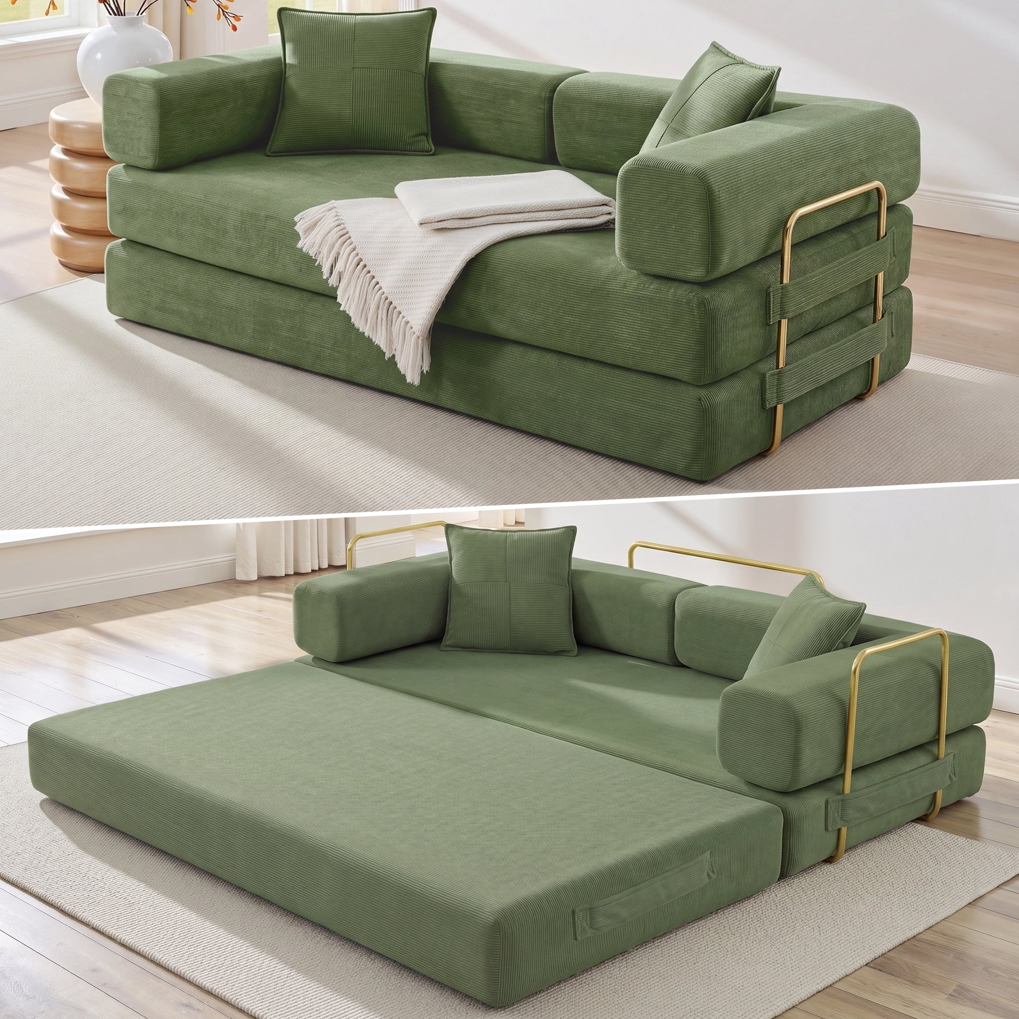 Vanress 79" Convertible Sofa Bed, Folding Sleeper Sofa Couch Bed with ...