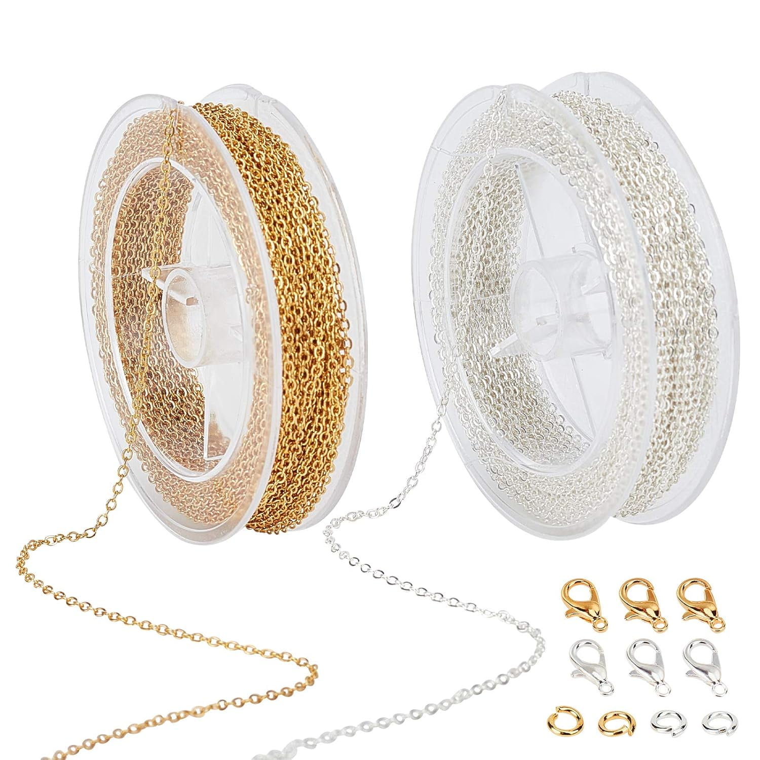 78 Feet Brass Cable Chain Link with 60 Lobster Clasps and 200 Jump ...