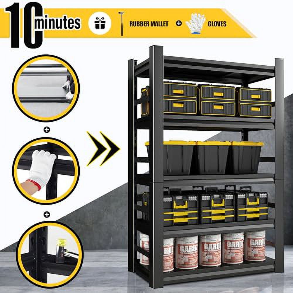 78" H|48" W All-Metal Garage Shelving Unit and Storage-Easy Assembly ...