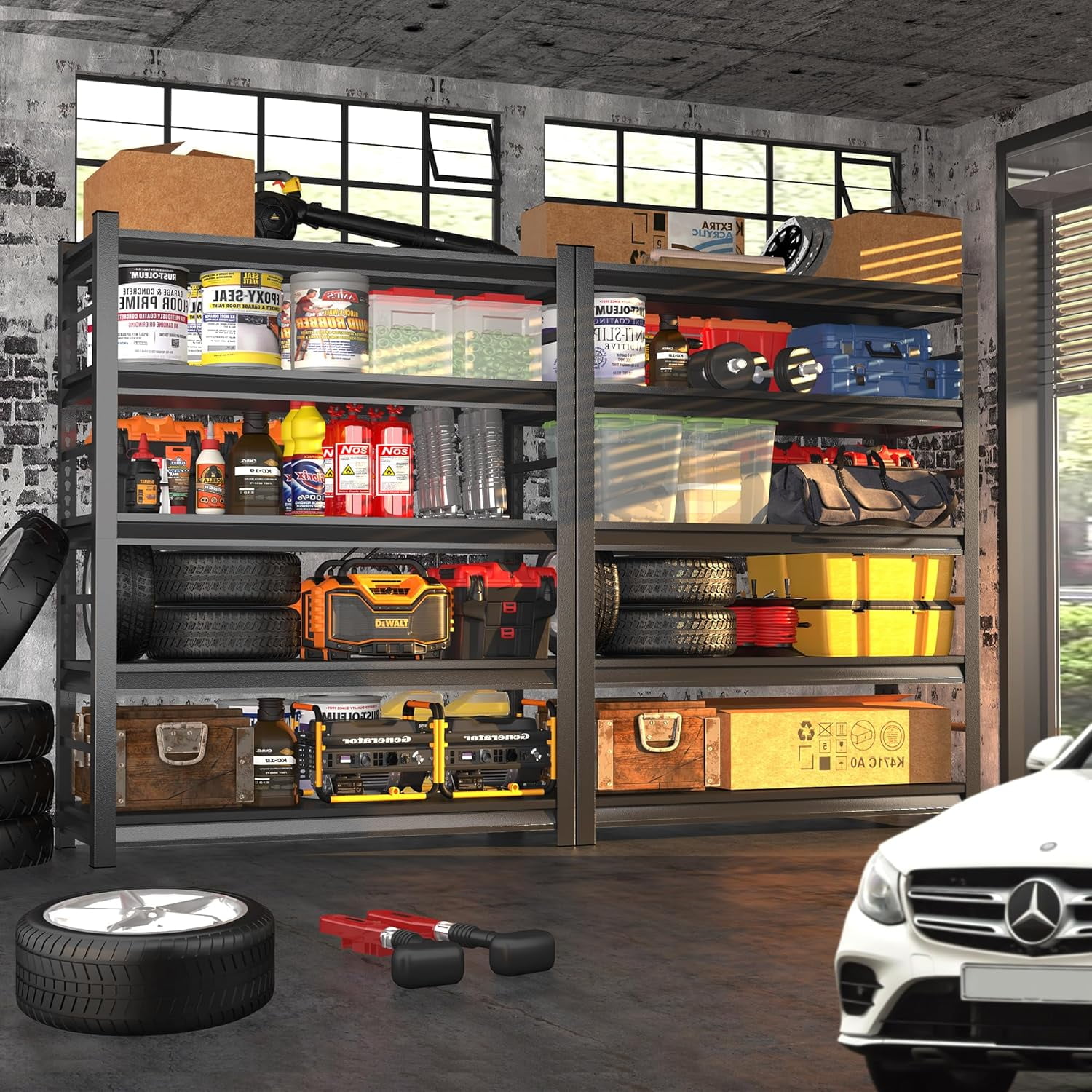 78" H Garage Shelving,3500LBS Heavy Duty Garage Storage Shelves ...