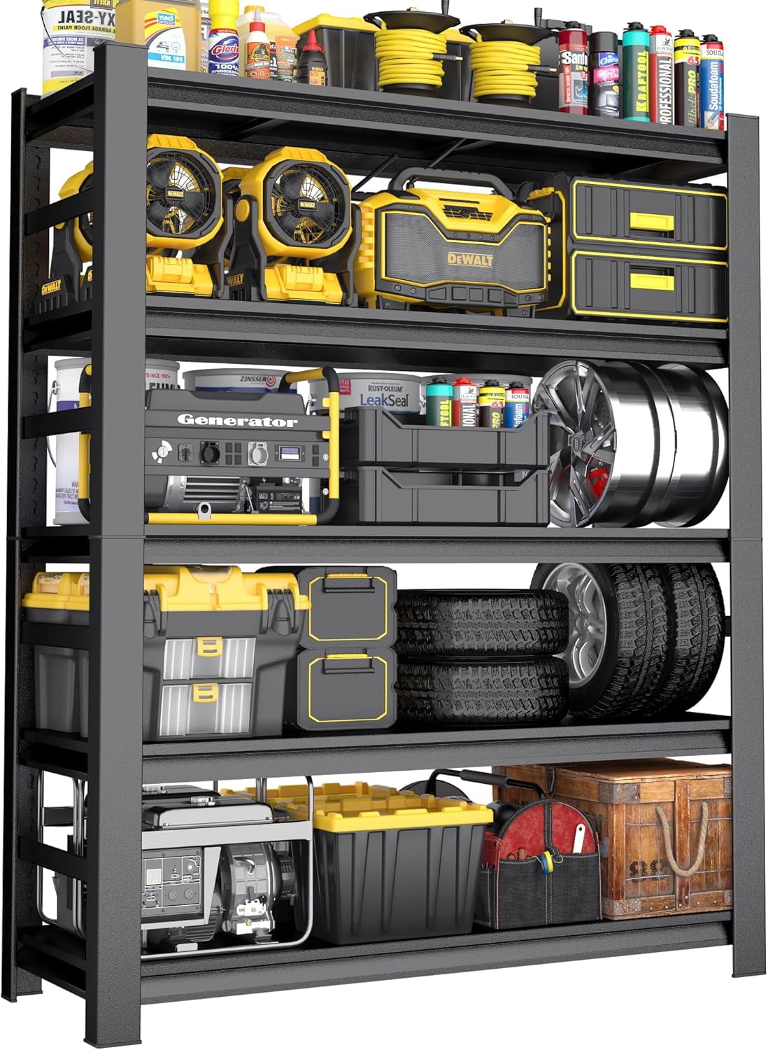 78" H Garage Shelving,3500LBS Heavy Duty Garage Storage Shelves ...