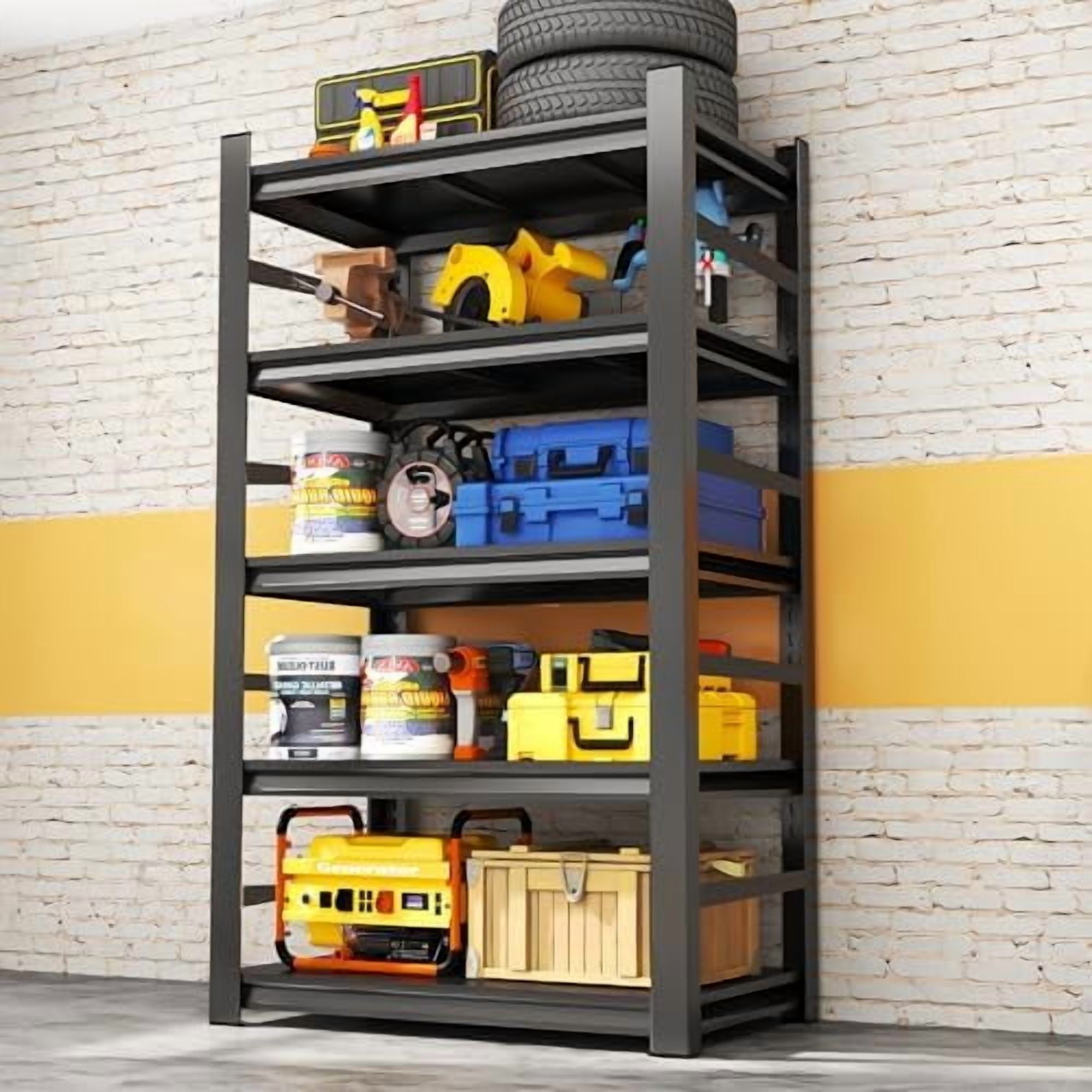 78" H Garage Shelving,Heavy Duty Metal Shelving Unit,Adjustable 5 Tier ...