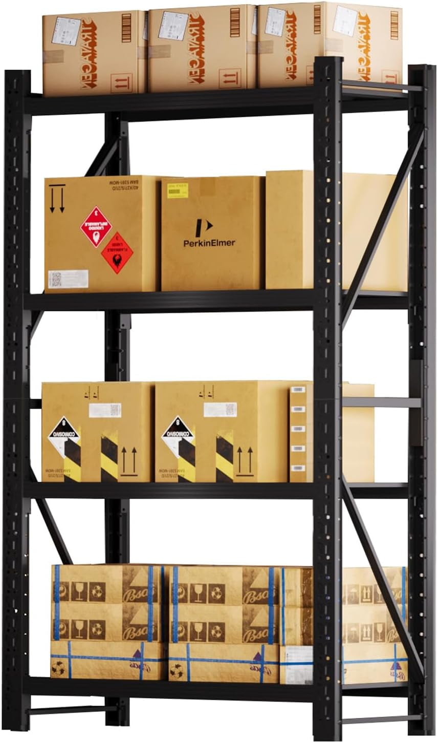 78" H Garage Shelving Units Adjustable Storage Shelves Metal Industrial ...