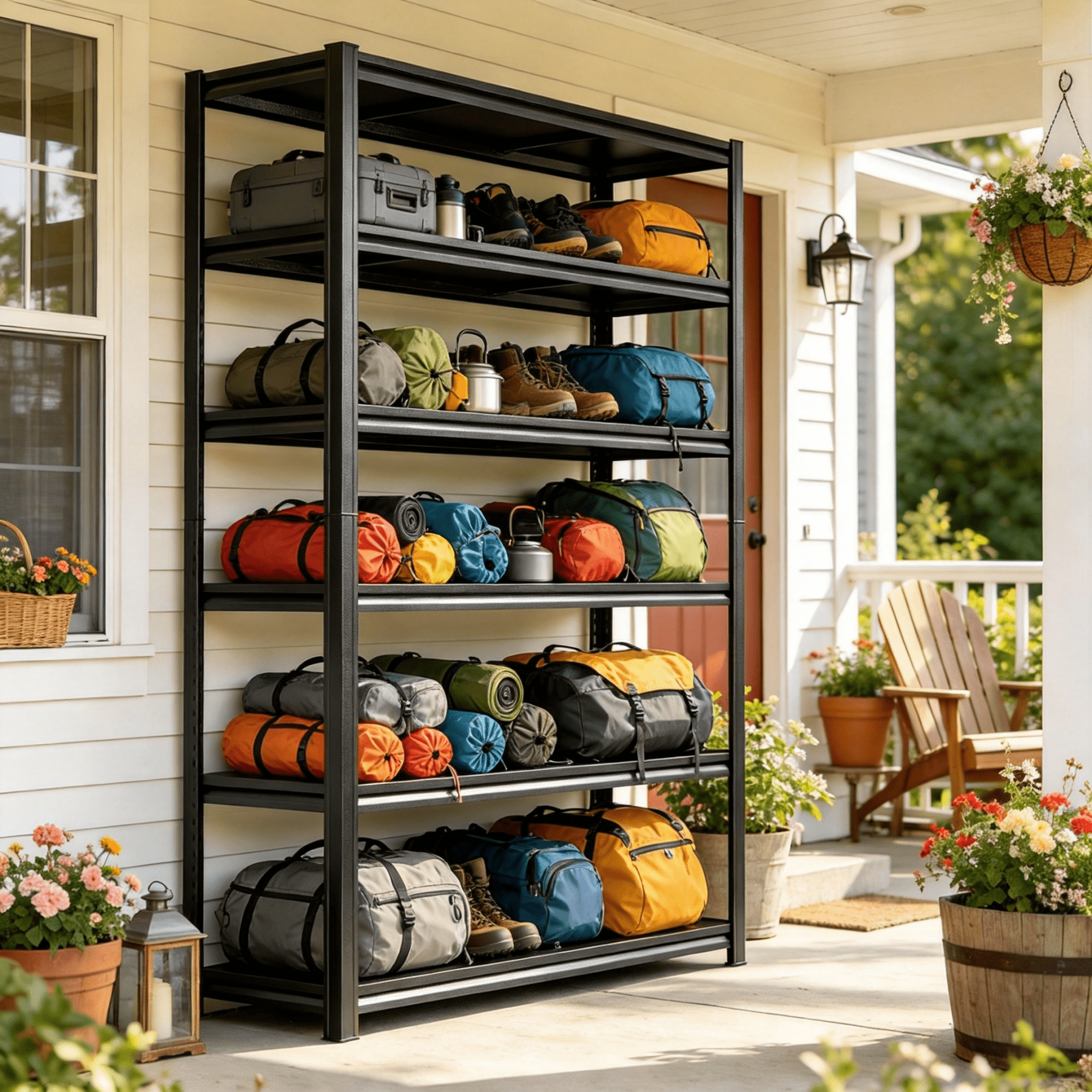 78"H Plant Rack,40"W Metal Bookshelf,6-Tier Heavy Duty Storage Shelves ...
