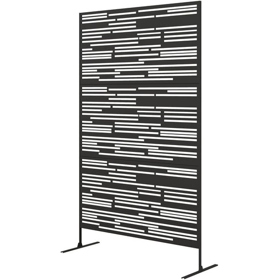 78" H x 48" W Metal Outdoor Privacy Screen, Freestanding Decorative ...