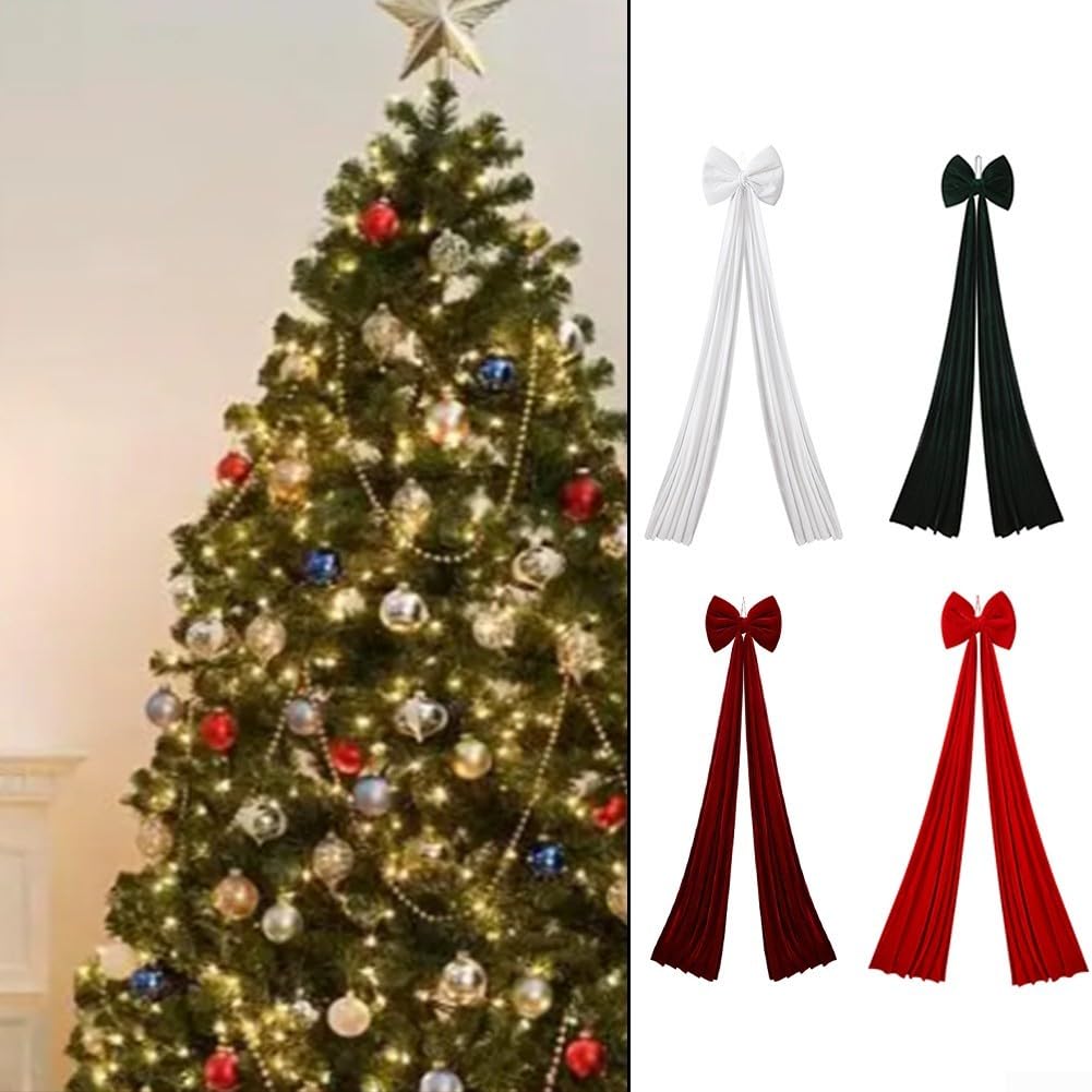 78 INCH Red Bow Large Christmas Tree Topper Bow 78 inch Elegant Red ...