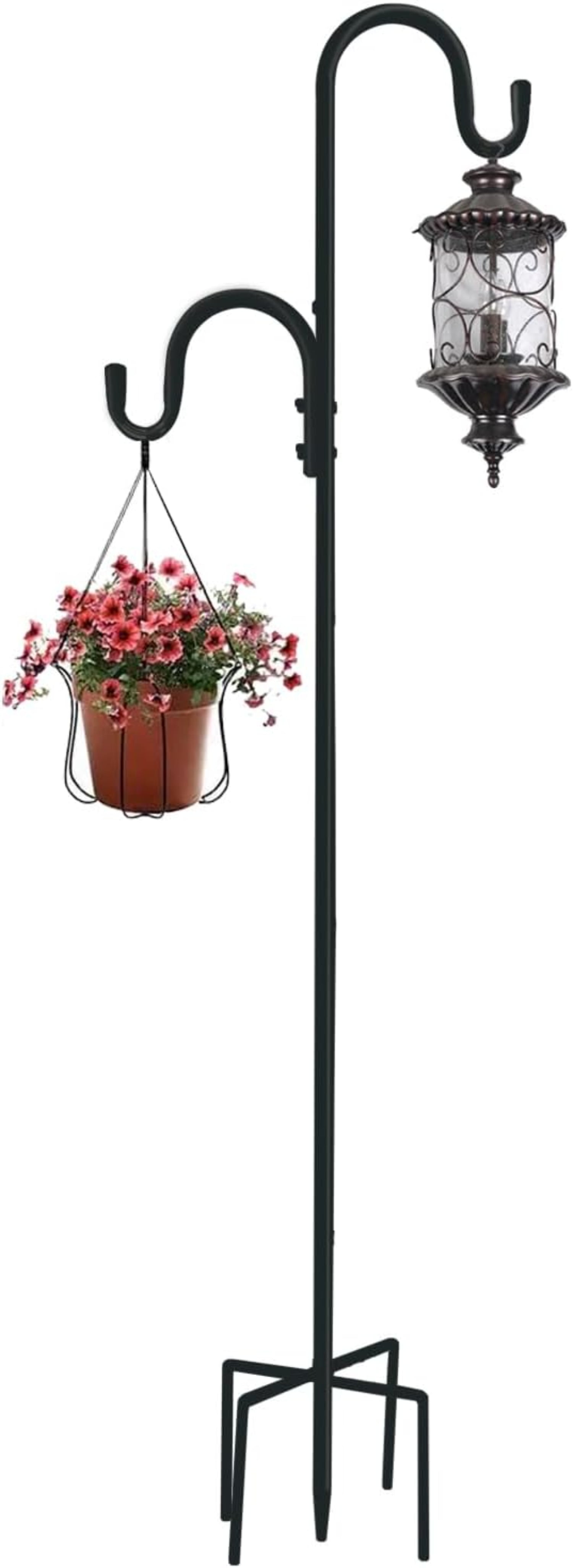 MIPON 78 Inch Double Shepherds Hooks for Outdoor Bird Feeder,Hanging ...