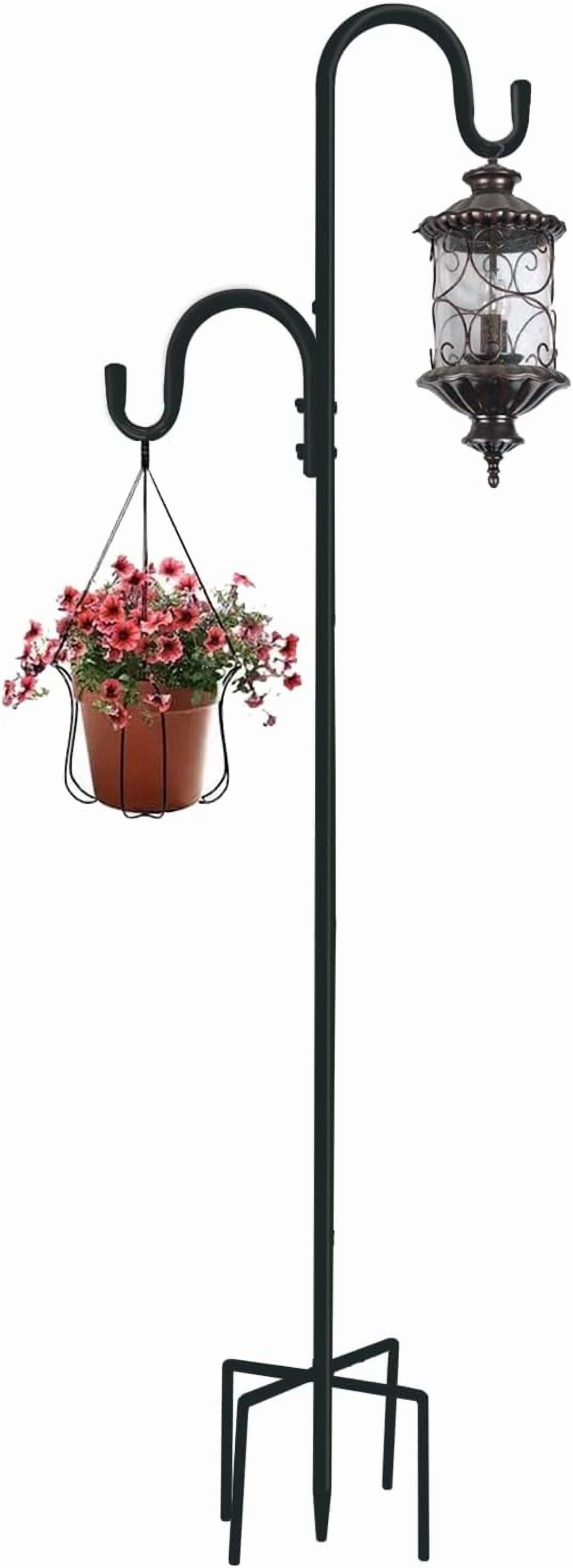 78 Inch Double Shepherds Hooks for Outdoor Bird Feeder,Hanging Plants ...