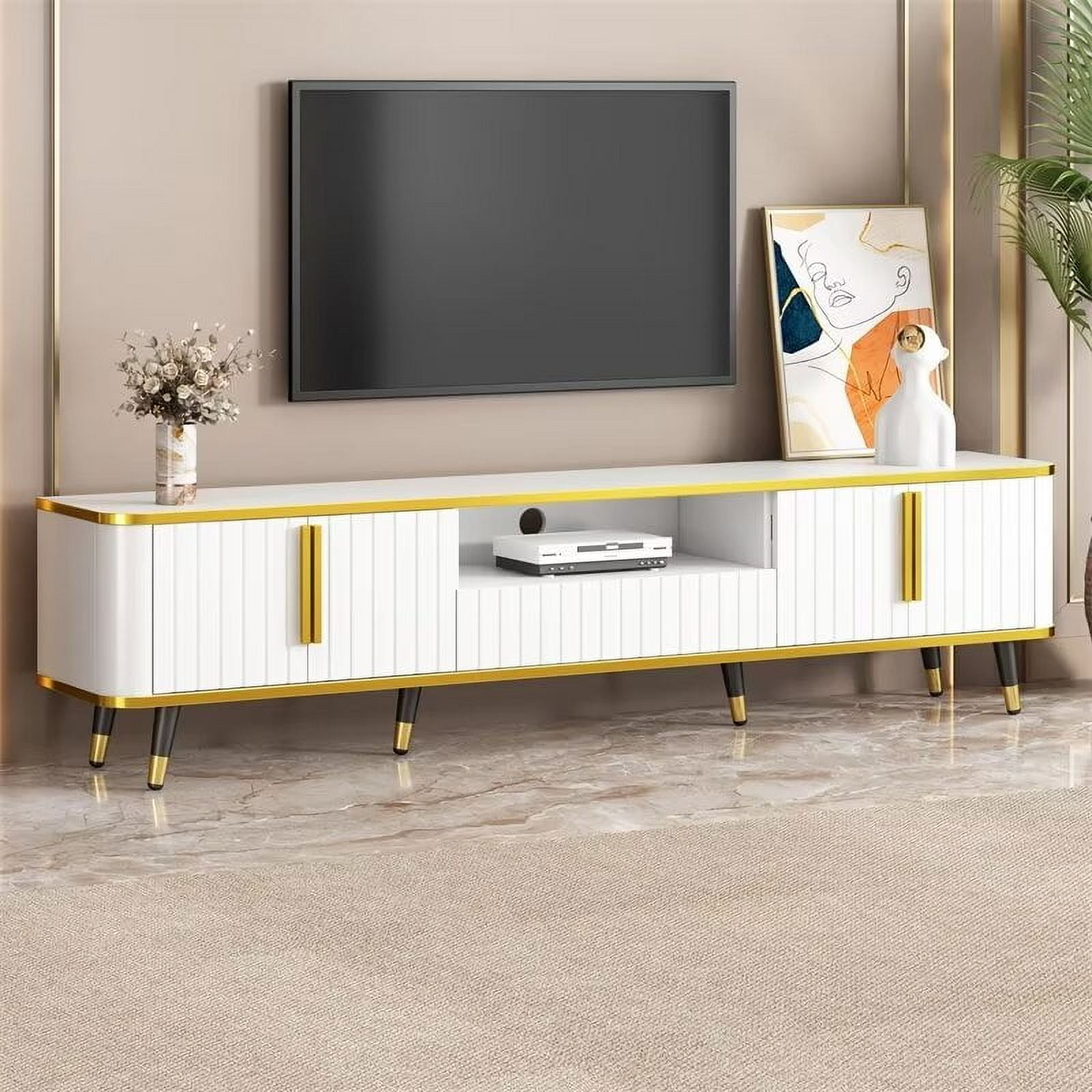78 Inch TV Stand for TVs up to 85 Inch, Media Entertainment Center ...